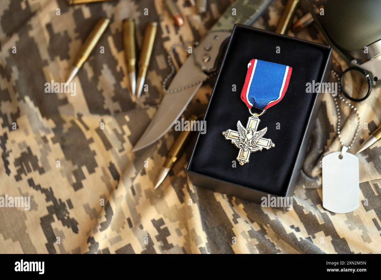 KYIV, UKRAINE - JULY 10, 2024 Distinguished Service Cross medal. United ...