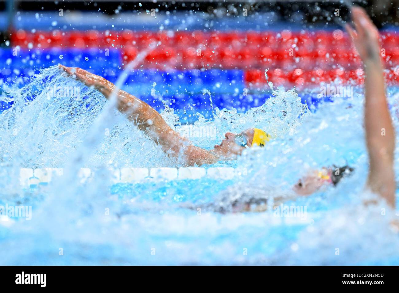 Paris, France. 30th July, 2024. Australian swimmer Kaylee McKeown swims ...