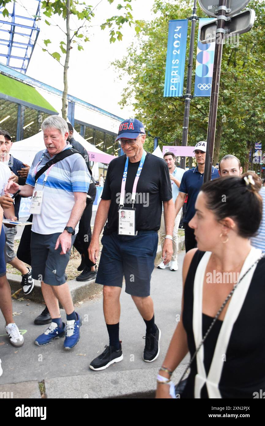 Bill Gates arrives at Bercy Arena to attend the final of the women's ...