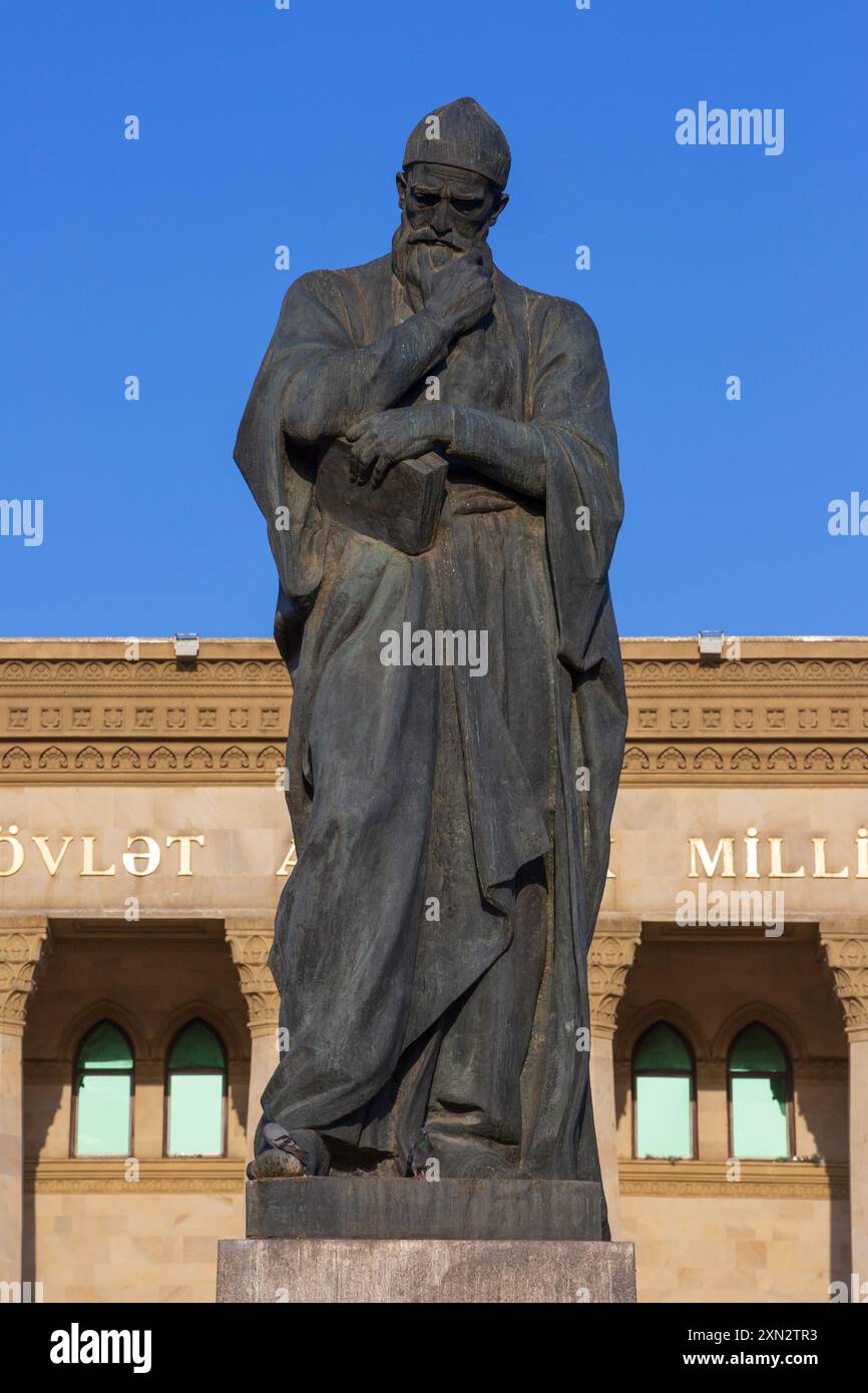 Monument to the 16th century Azerbaijani poet Muhammad bin Suleyman ...
