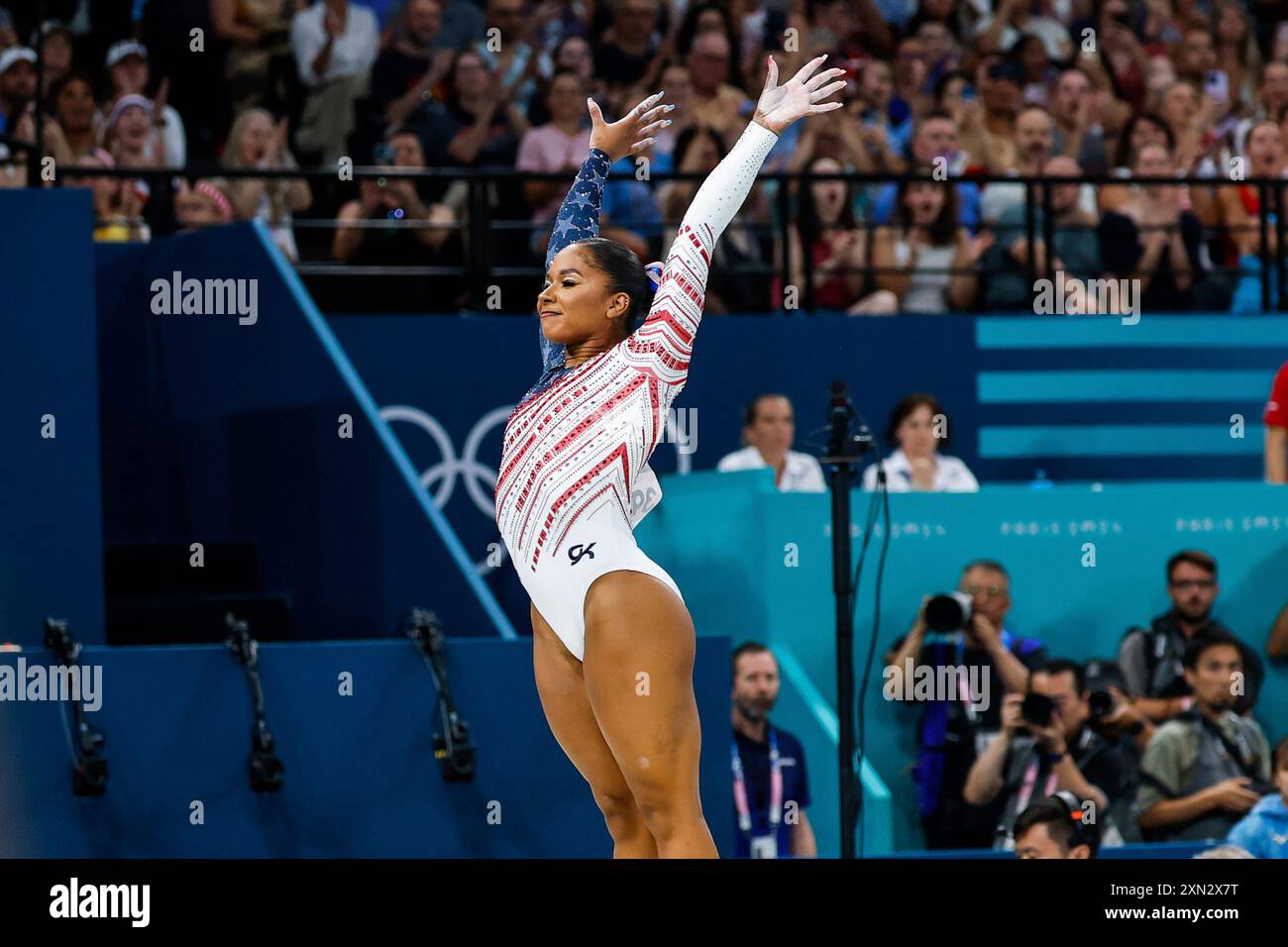 Jordan Chiles of United States competes on Floor Exercises during Women ...
