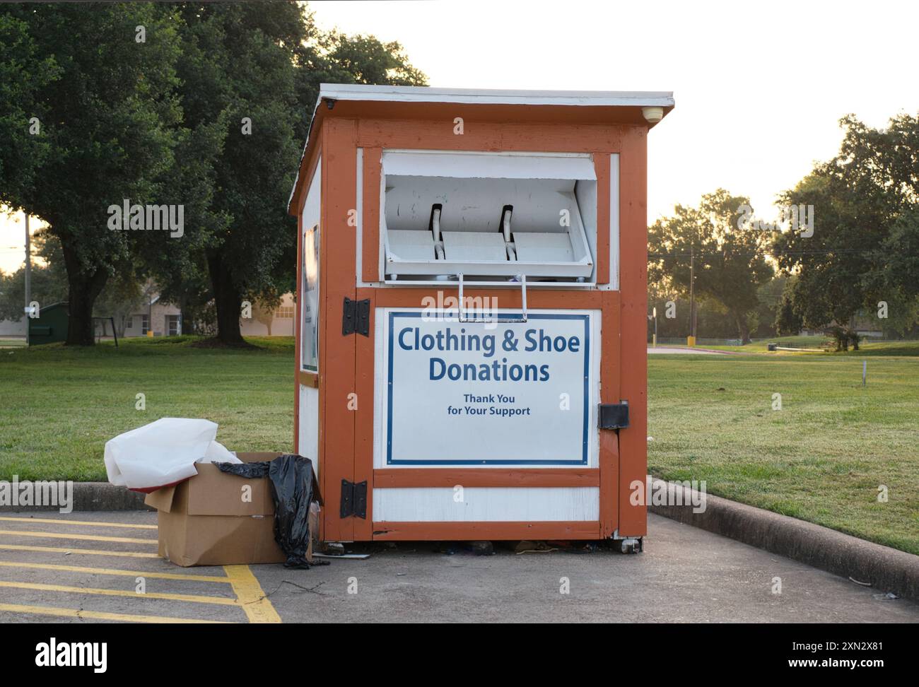 Clothing and shoe donation bin charity recycle reuse donate community ...