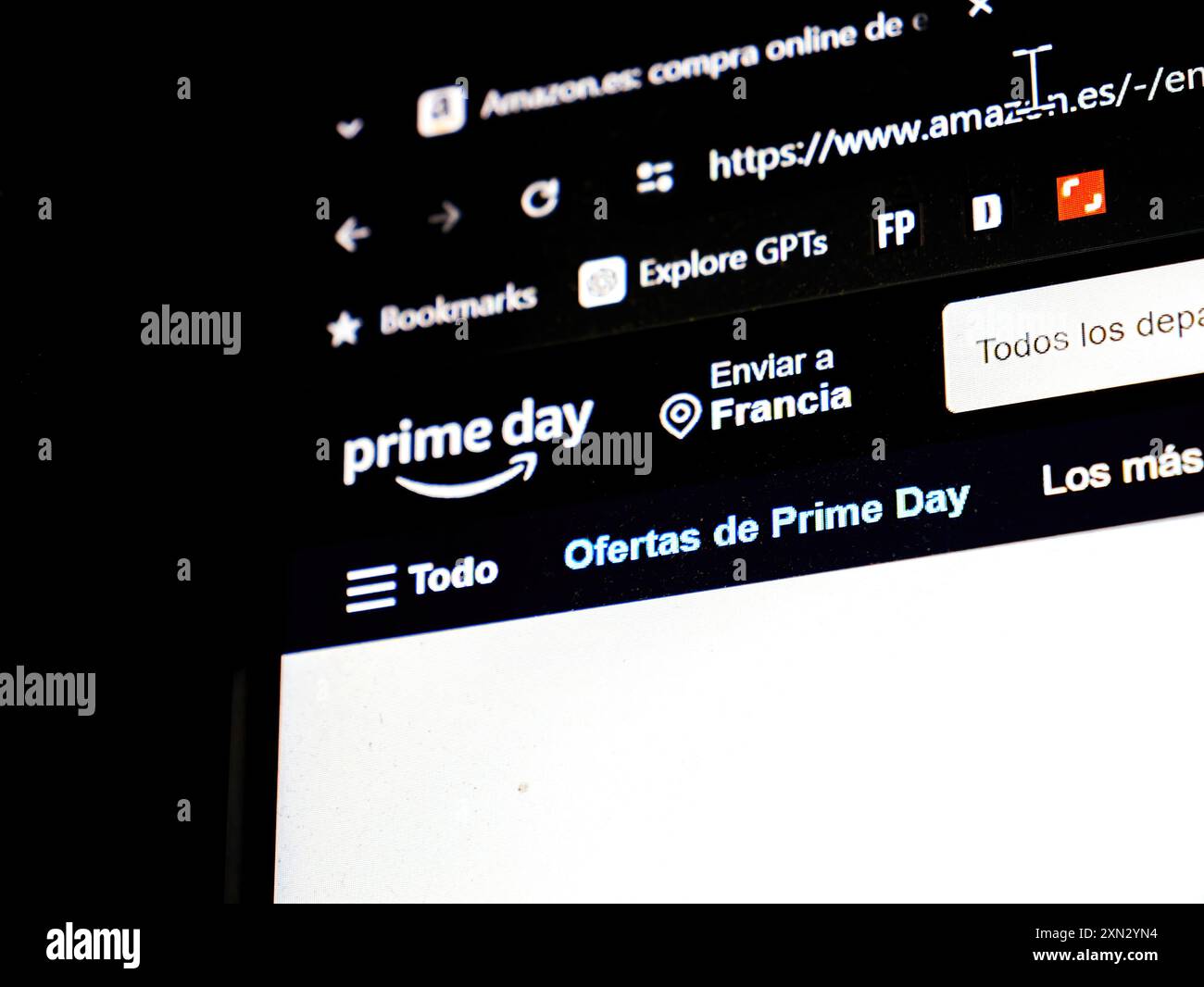 London, UK - Jul 15, 2024: A computer display featuring the Amazon ...