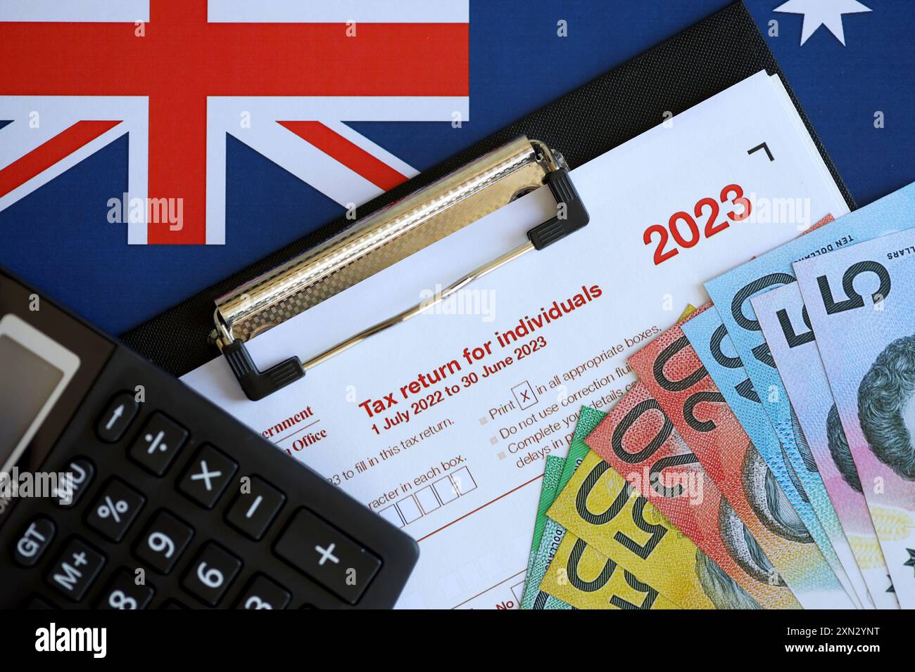 KYIV, UKRAINE - JULY 10, 2024 Australian Tax Return for individuals ...