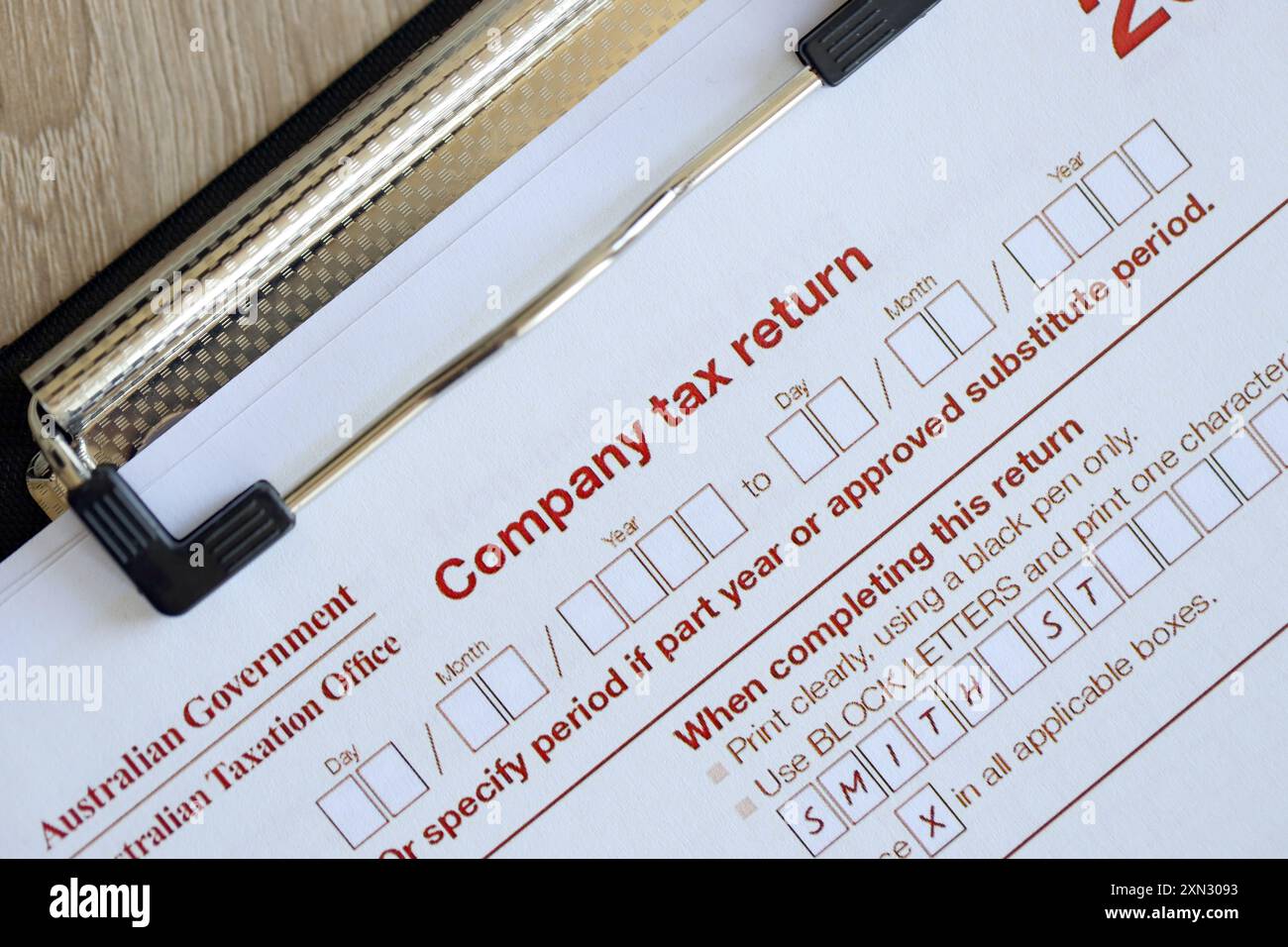 KYIV, UKRAINE - JULY 10, 2024 Australian Company Tax Return blank form ...