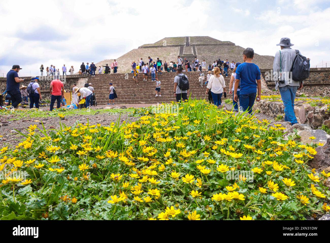 Pyramid of the Sun in San Juan Teotihuacan Mexico in the Archaeological ...