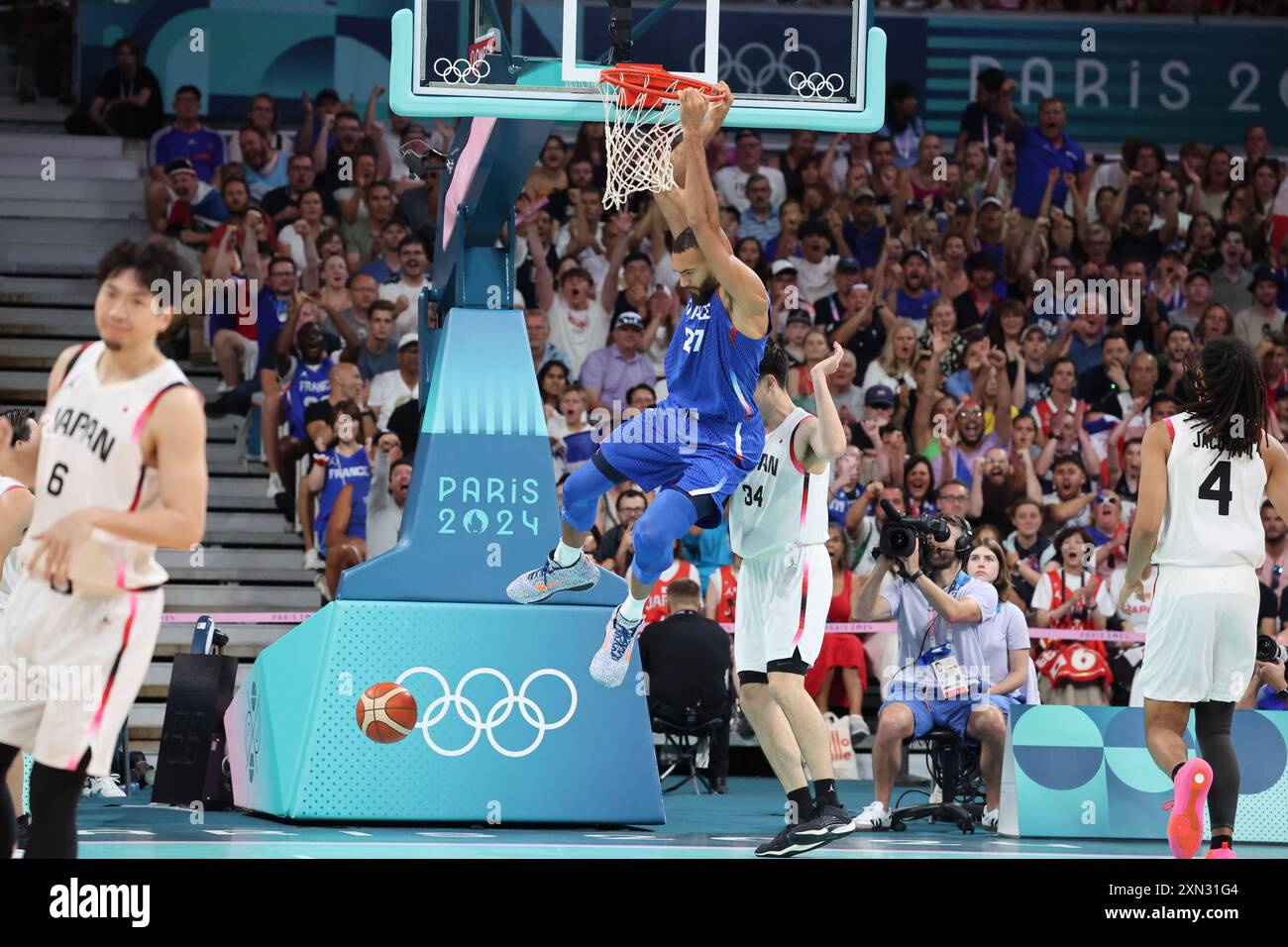 Rudy Gobert of France, Basketball, Men's Group Phase - Group B between ...