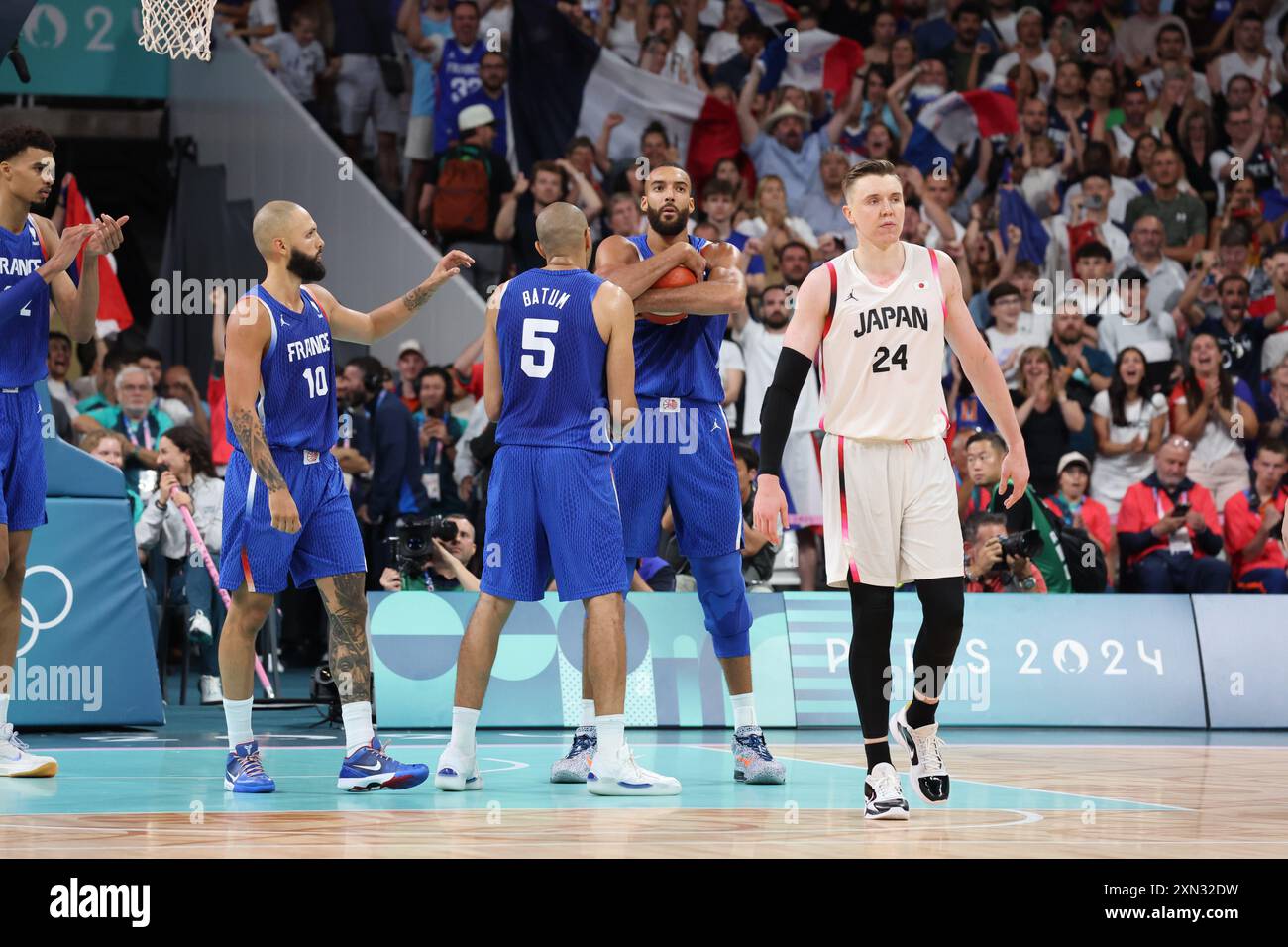 Rudy Gobert of France, Basketball, Men's Group Phase - Group B between ...