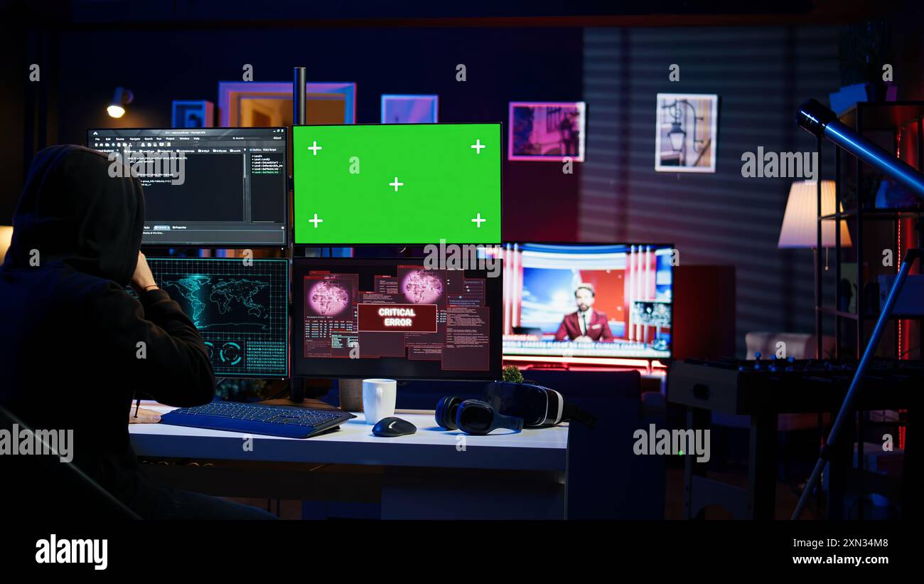 Man computer screen attacks hi-res stock photography and images - Alamy