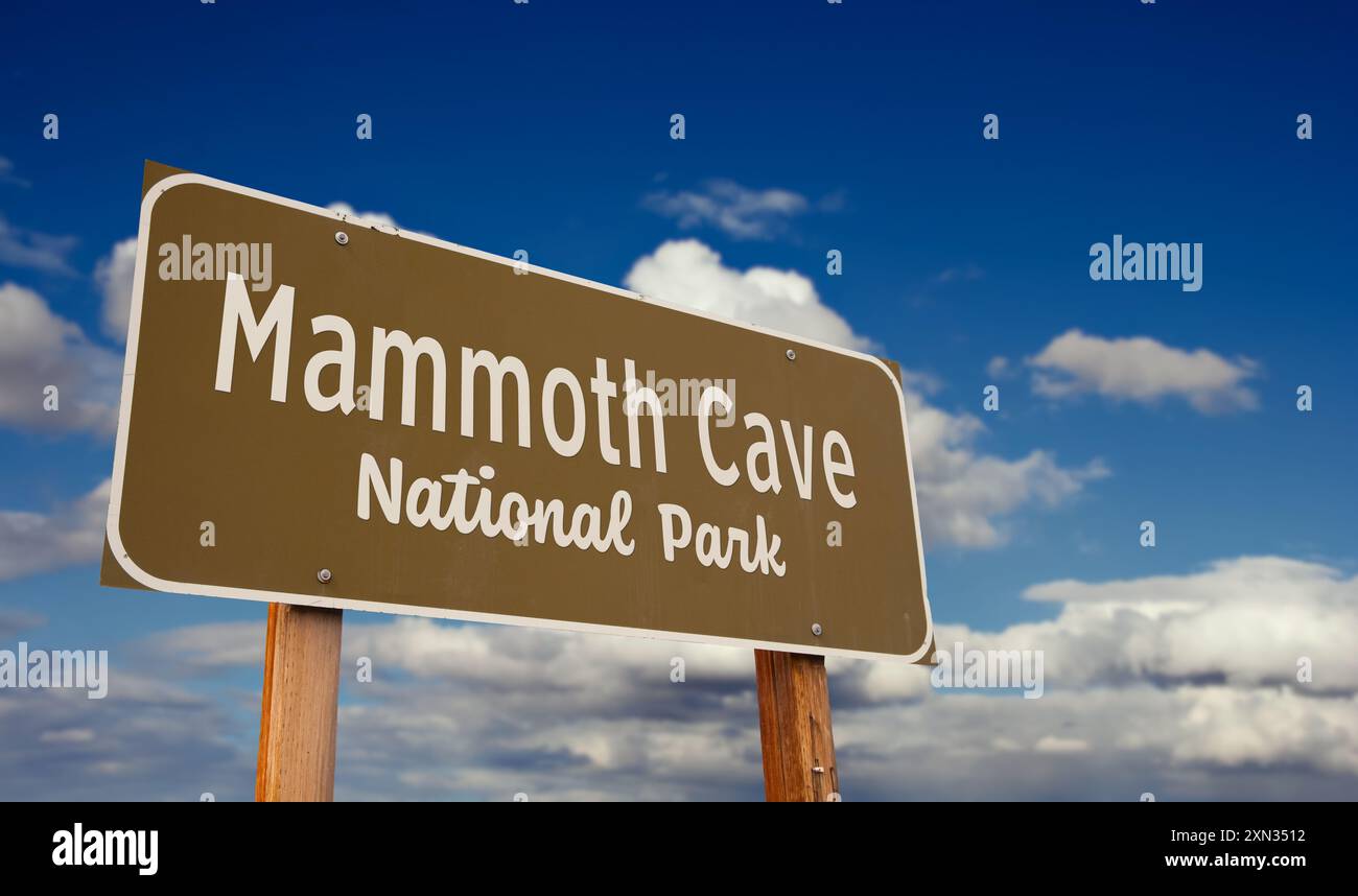Mammoth Cave National Park (Kentucky) Road Sign Against Blue Sky and ...