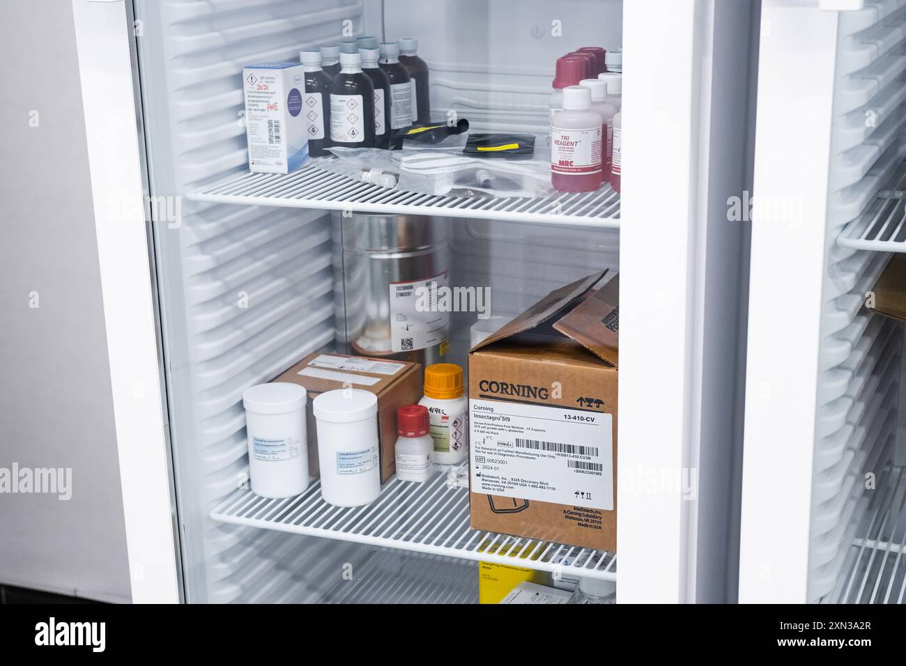 PRAGUE, CZECHIA - JULY 7, 2024: Chemicals for DNA isolation and PCA ...
