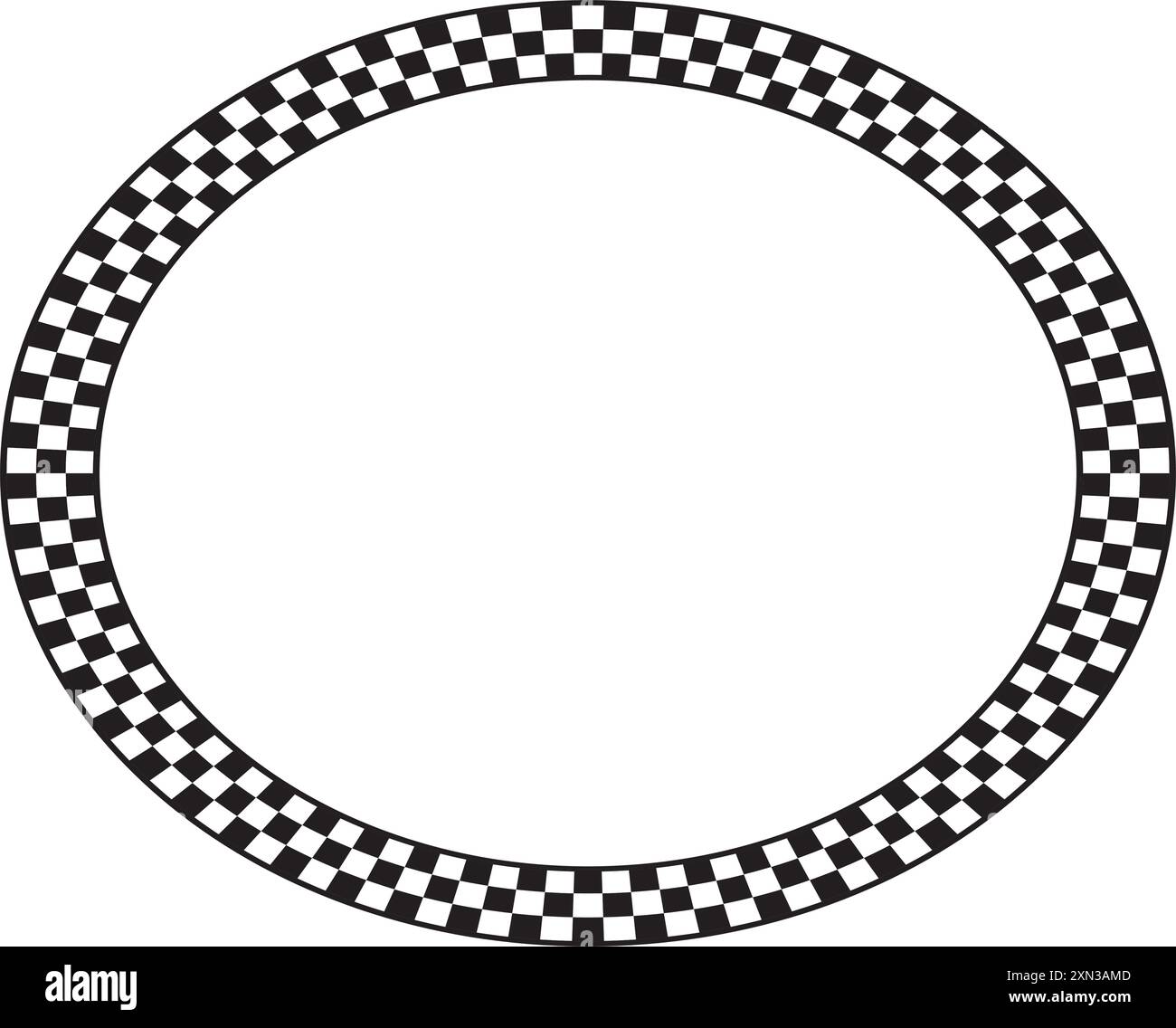 Oval frame with black and white checkered pattern. VPhoto or picture ...