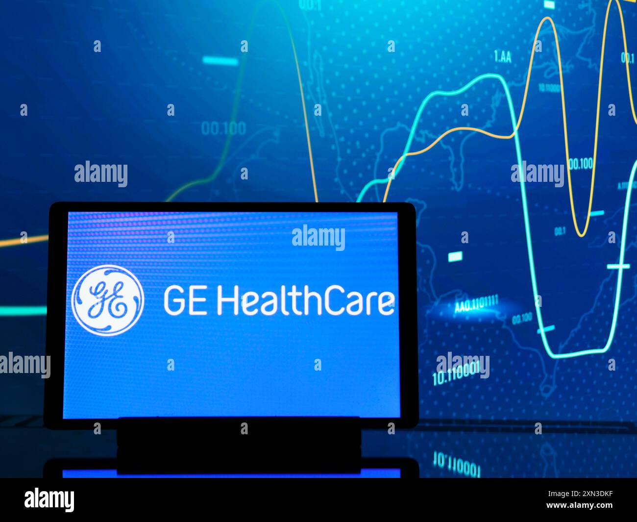 Germany - July 30, 2024: In this photo illustration, GE HealthCare ...
