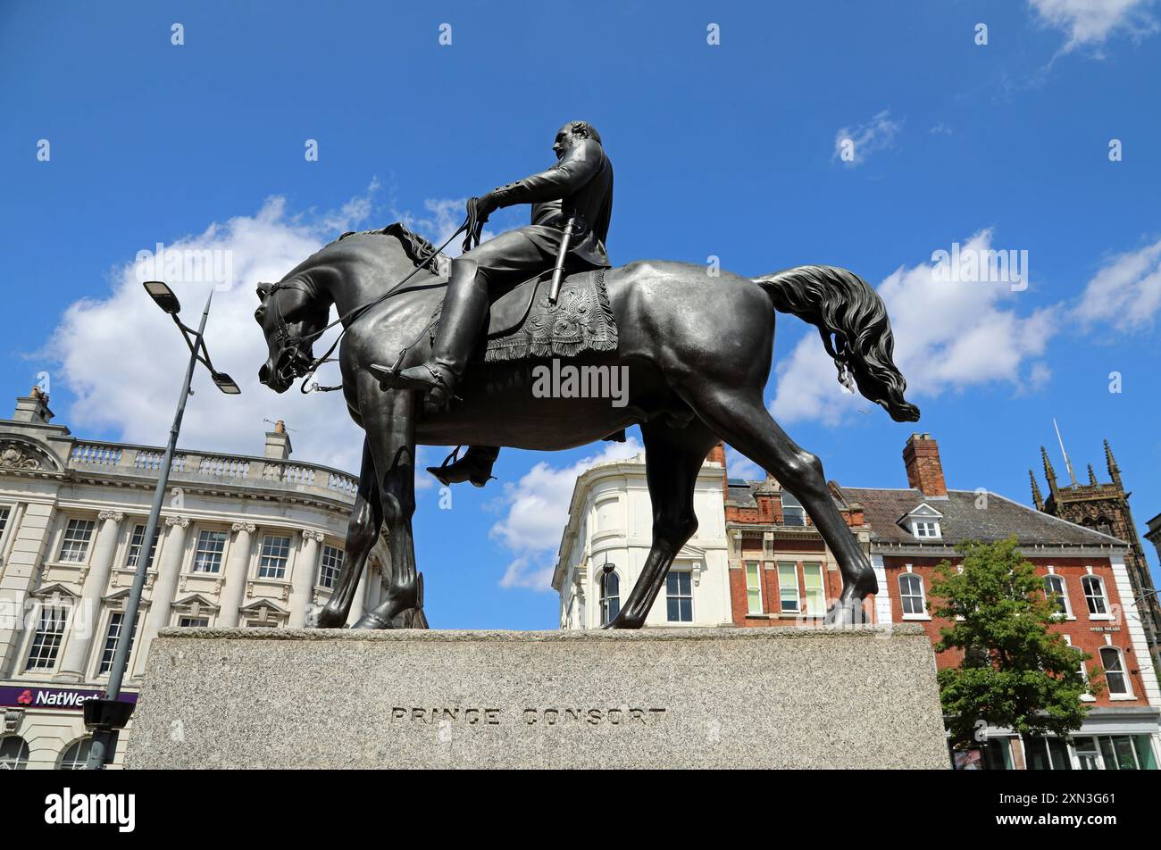 Equestrian statue of Prince Albert at Queens Square in Wolverhampton ...