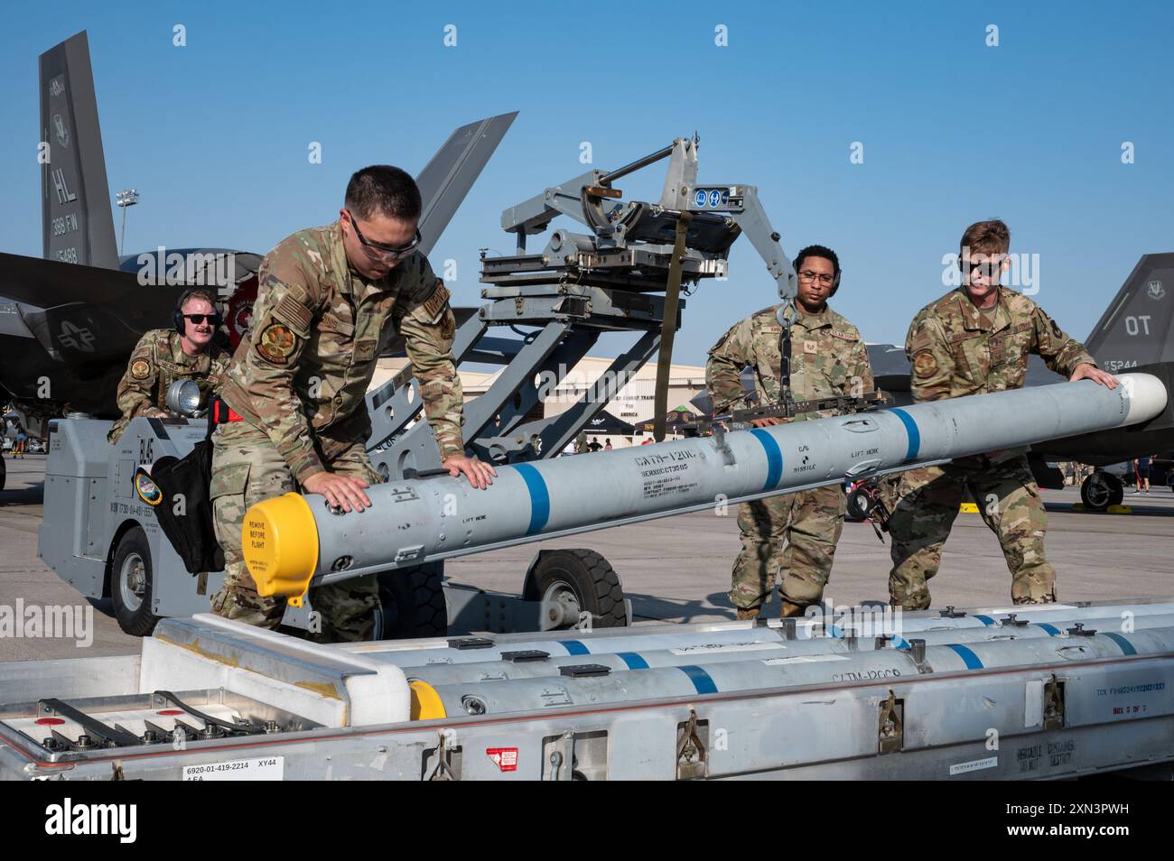 U.S. Airmen assigned to the 34th Fighter Generation Squadron prepare to ...