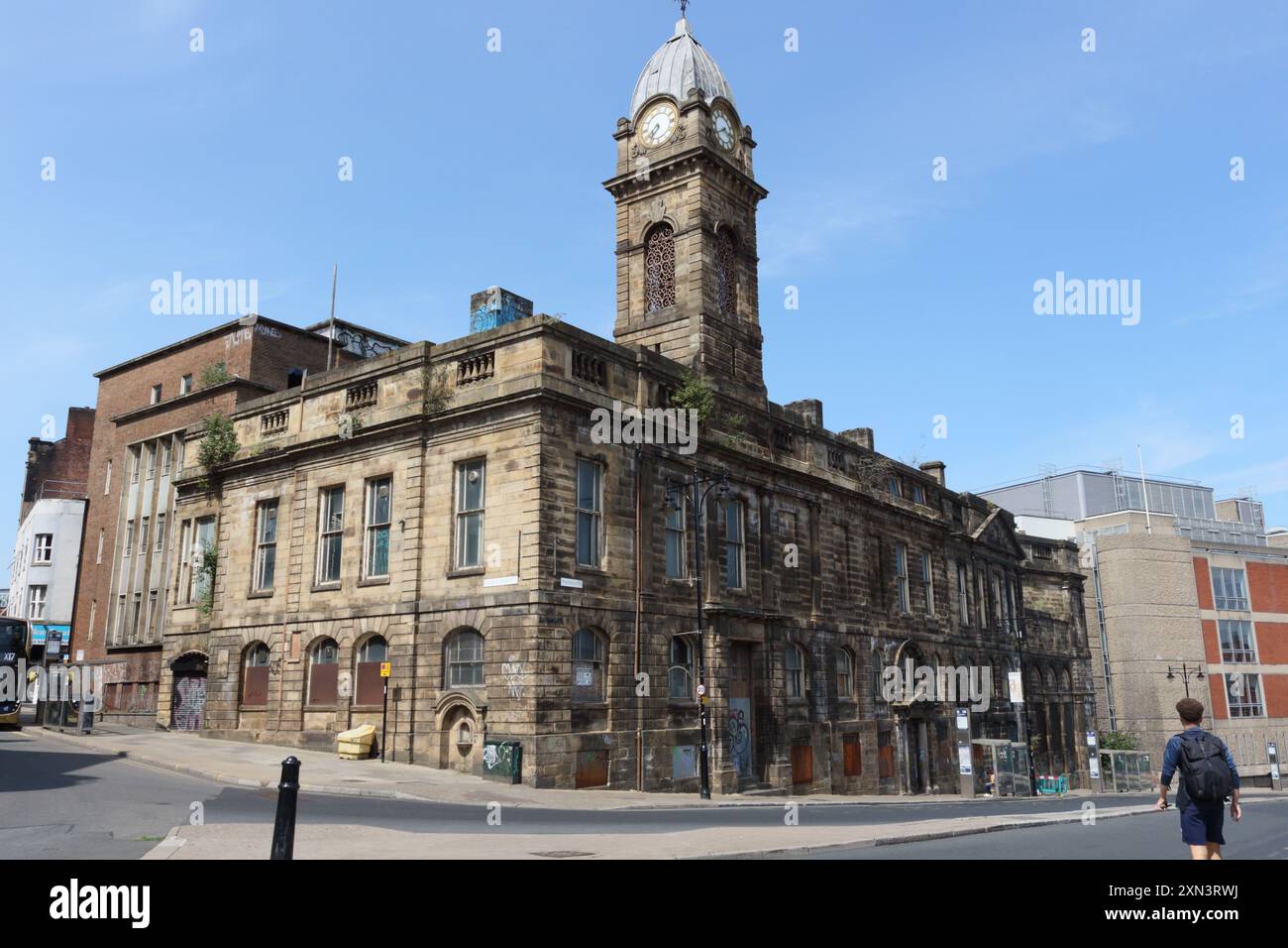 The old town hall in Sheffield city centre England UK, now a disused at ...