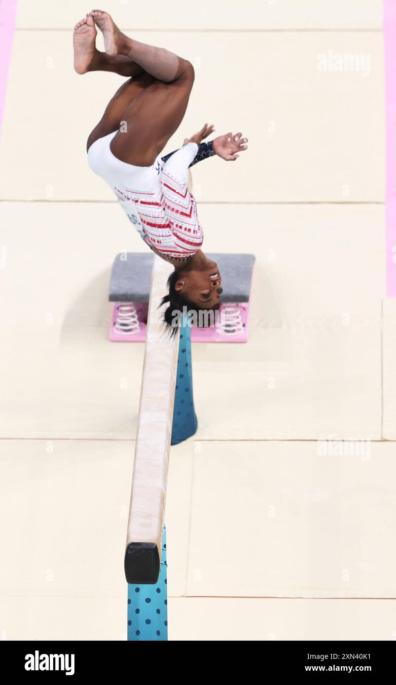 BILES Simone of the United States performs on the balance beam during ...