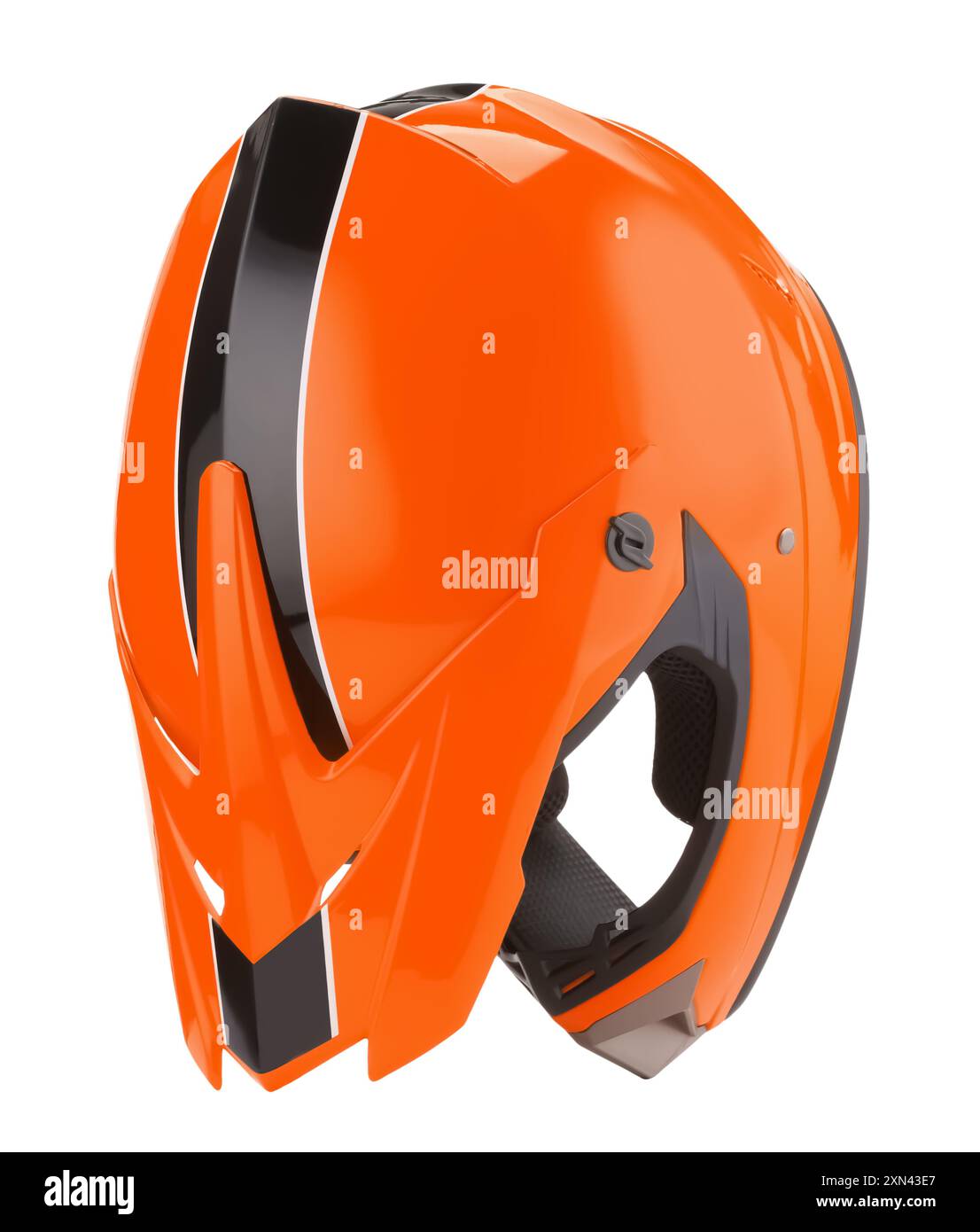 Modern orange motorcycle helmet isolated on white Stock Photo - Alamy