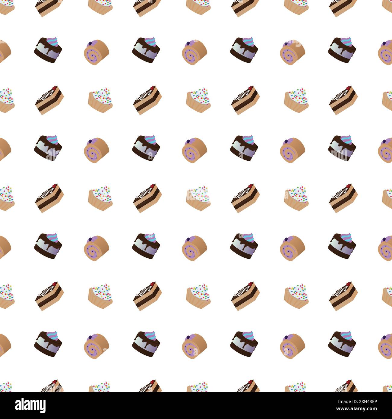 Set of cakes. Seamless pattern. Vector illustration Stock Vector Image ...