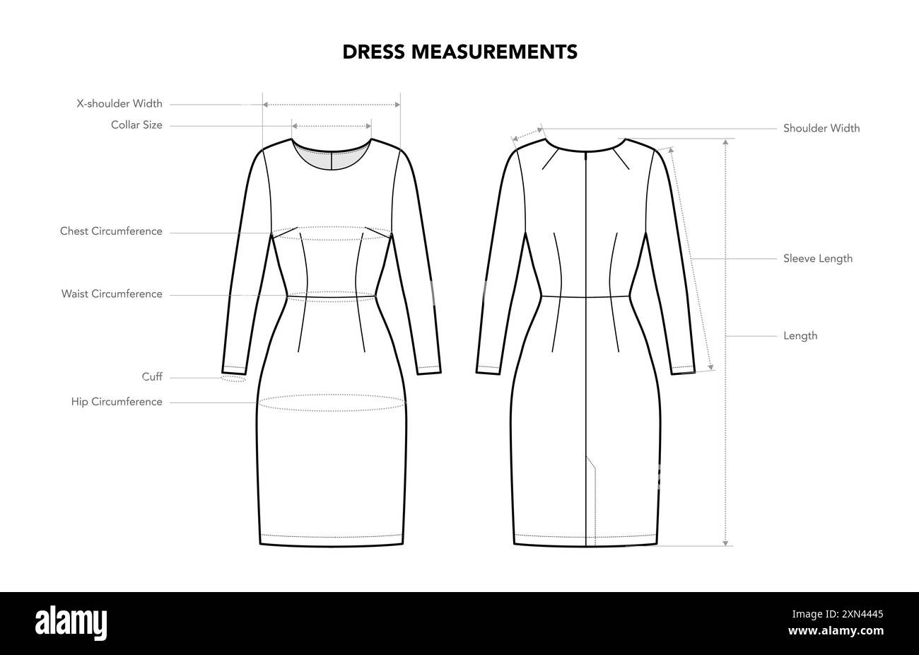 dress dimension drawing | Dresses Images 2025