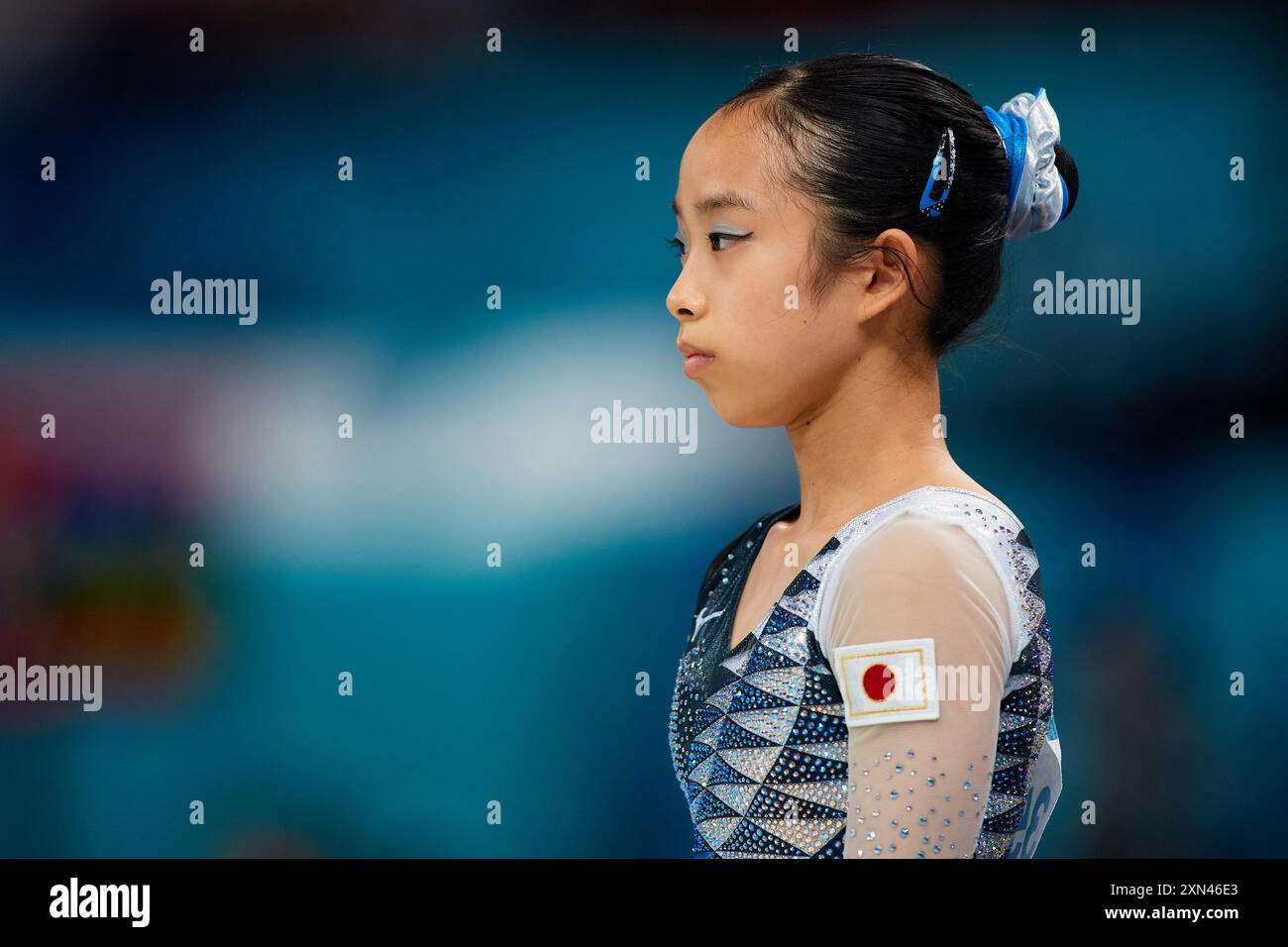 Mana Okamura of Team Japan looks before the Balance Beam during the ...