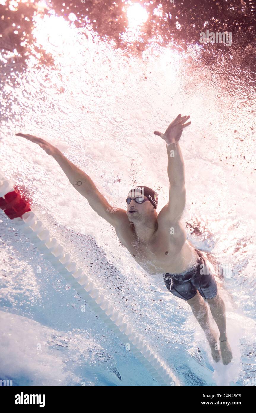 Paris, France. 30th July, 2024. Alberto Razzetti of Italy competes ...