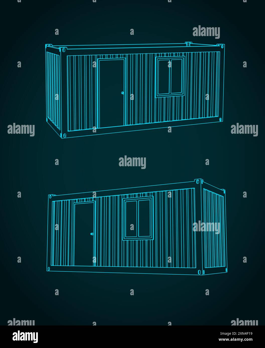 Temporary prefab container house for construction worker Stock Vector ...