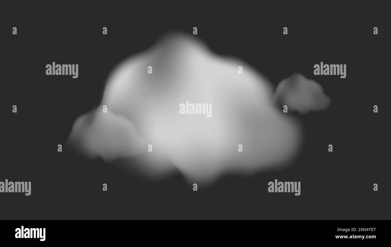Smoke Vapor cloud overlay effect Realistic vector. White Cloud on dark ...