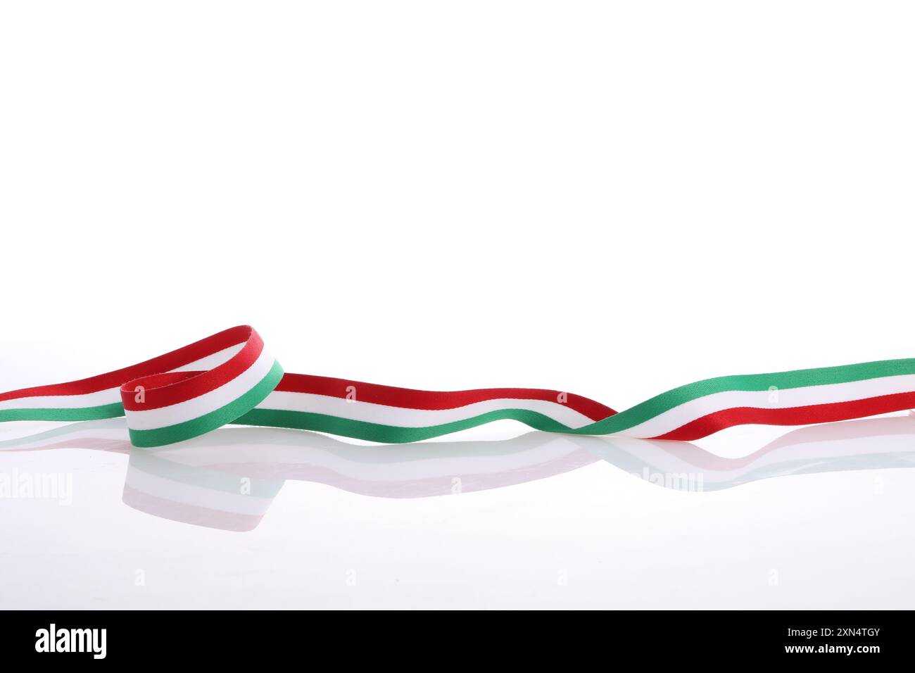 Ribbon in colors of Hungarian flag isolated on white Stock Photo - Alamy