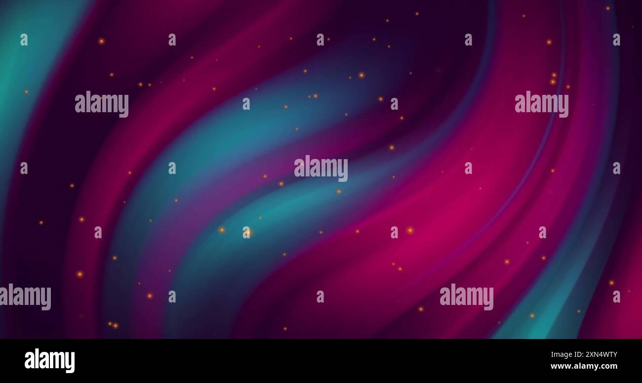 Image of yellow light spots over pink shapes on black background. Light ...