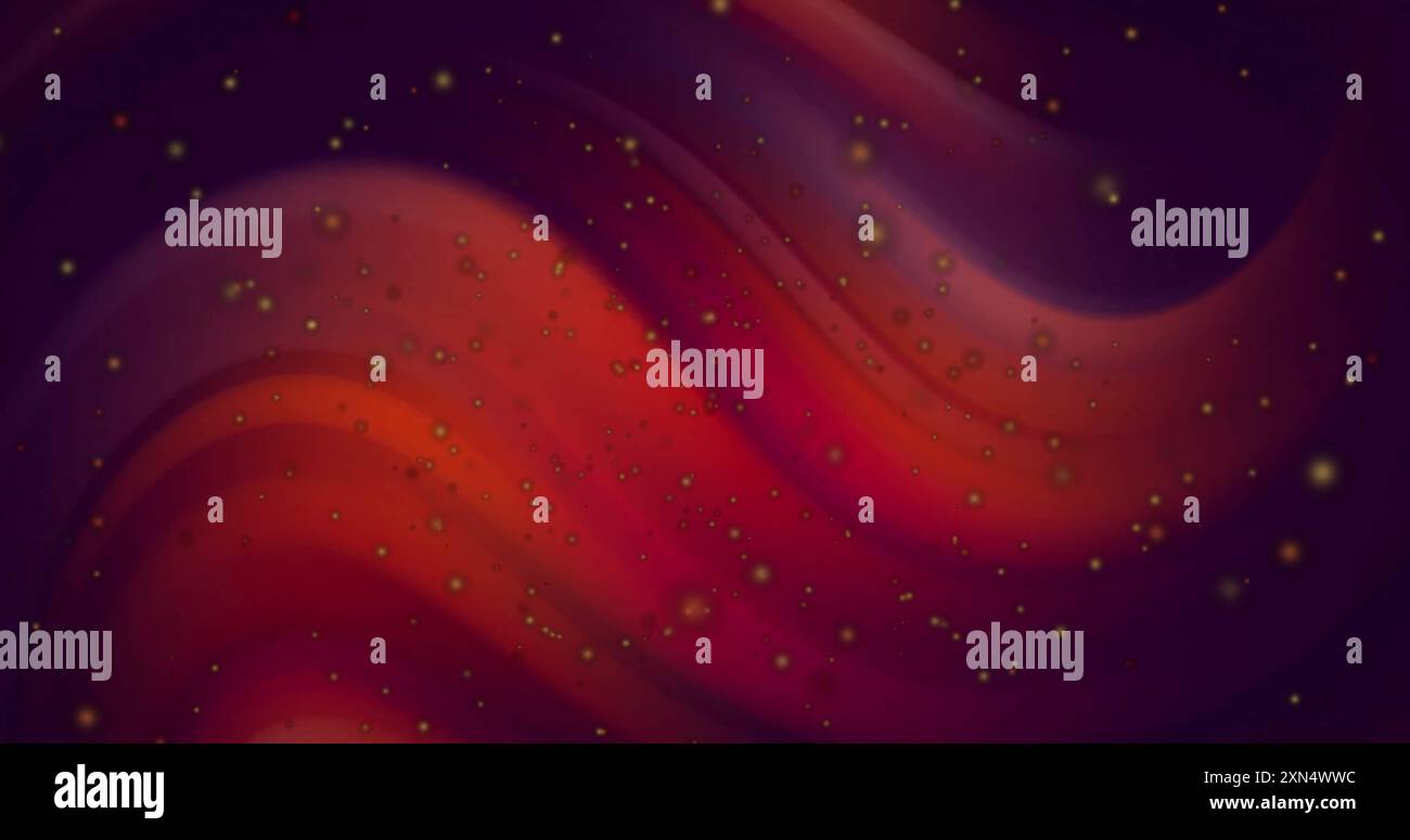 Image of yellow light spots over red shapes on black background. Light ...
