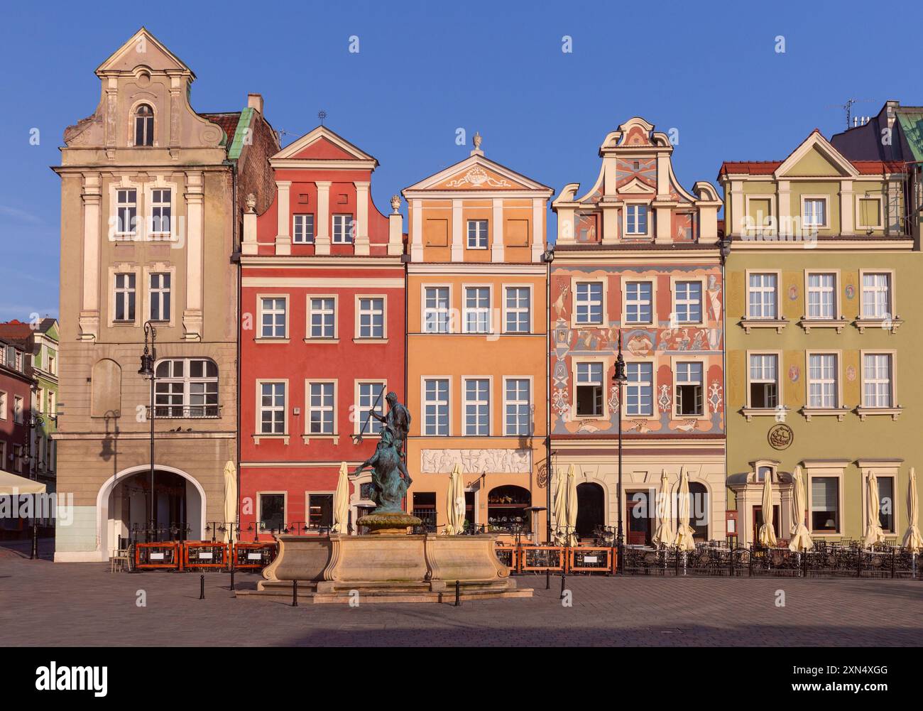 Old medieval colorful traditional houses on the Town Hall Square ...