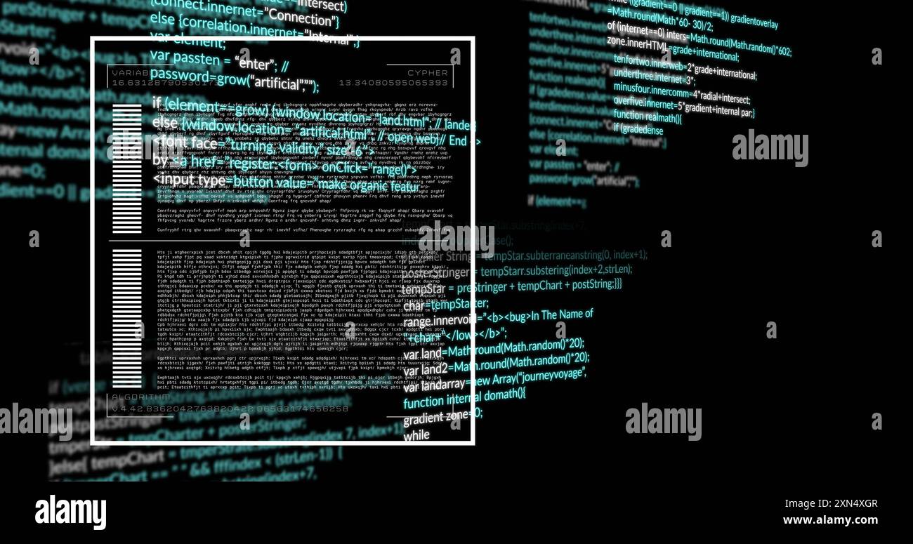 Image of digital data processing over black background Stock Photo - Alamy