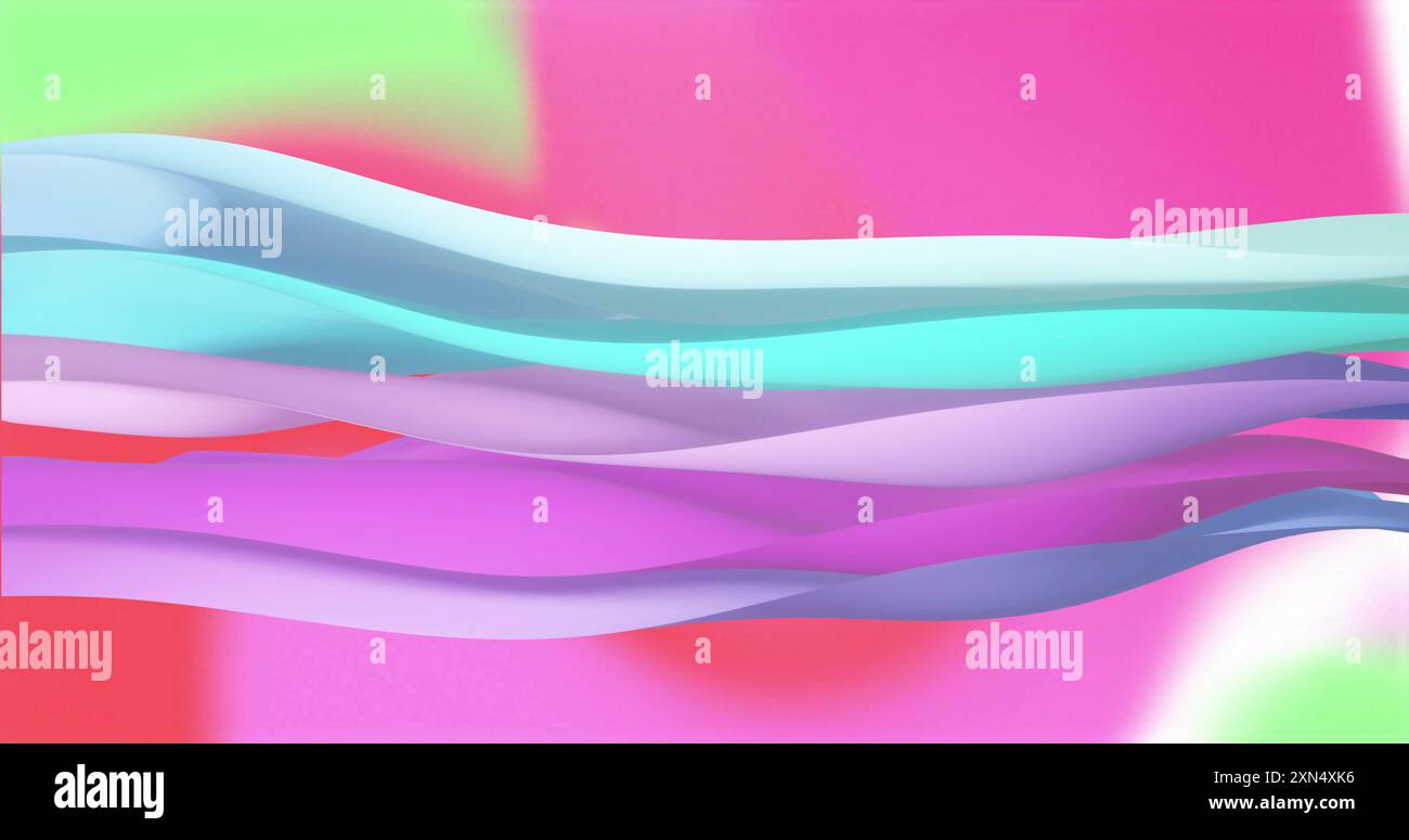 Image of multi coloured layers waving over vibrant background. Colour ...