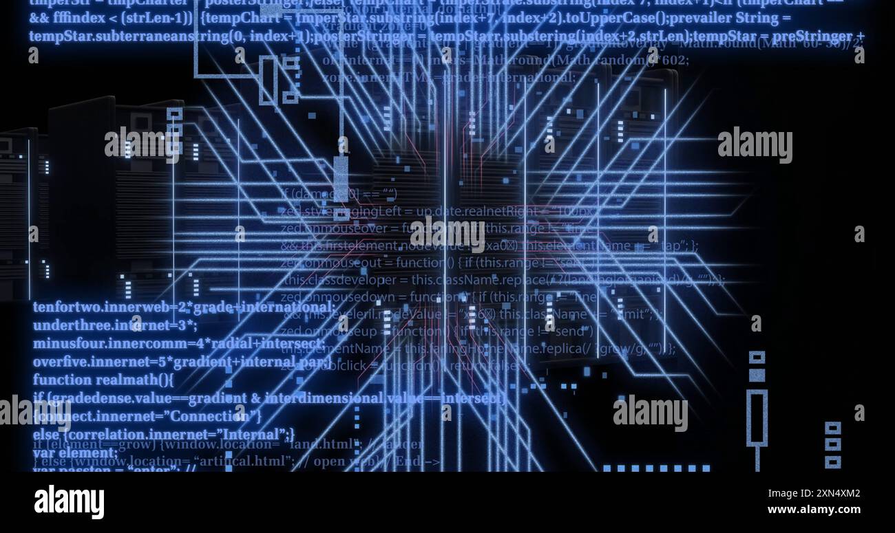 Image of digital data processing and circuit board over black background Stock Photo - Alamy