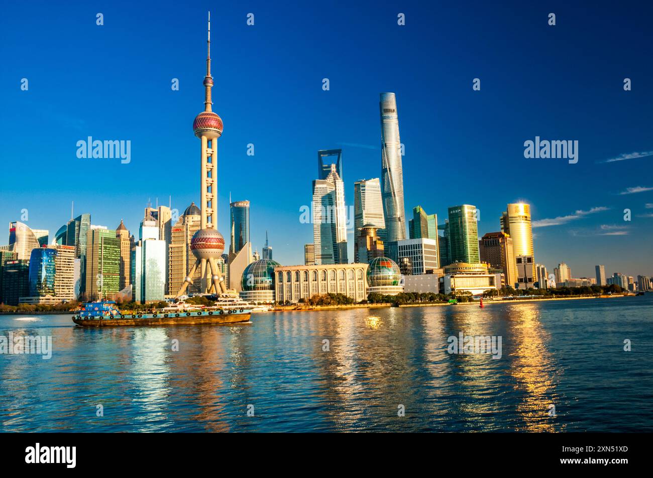 Iconic view of Shanghai’s Pudong skyline taken from the Bund Stock ...