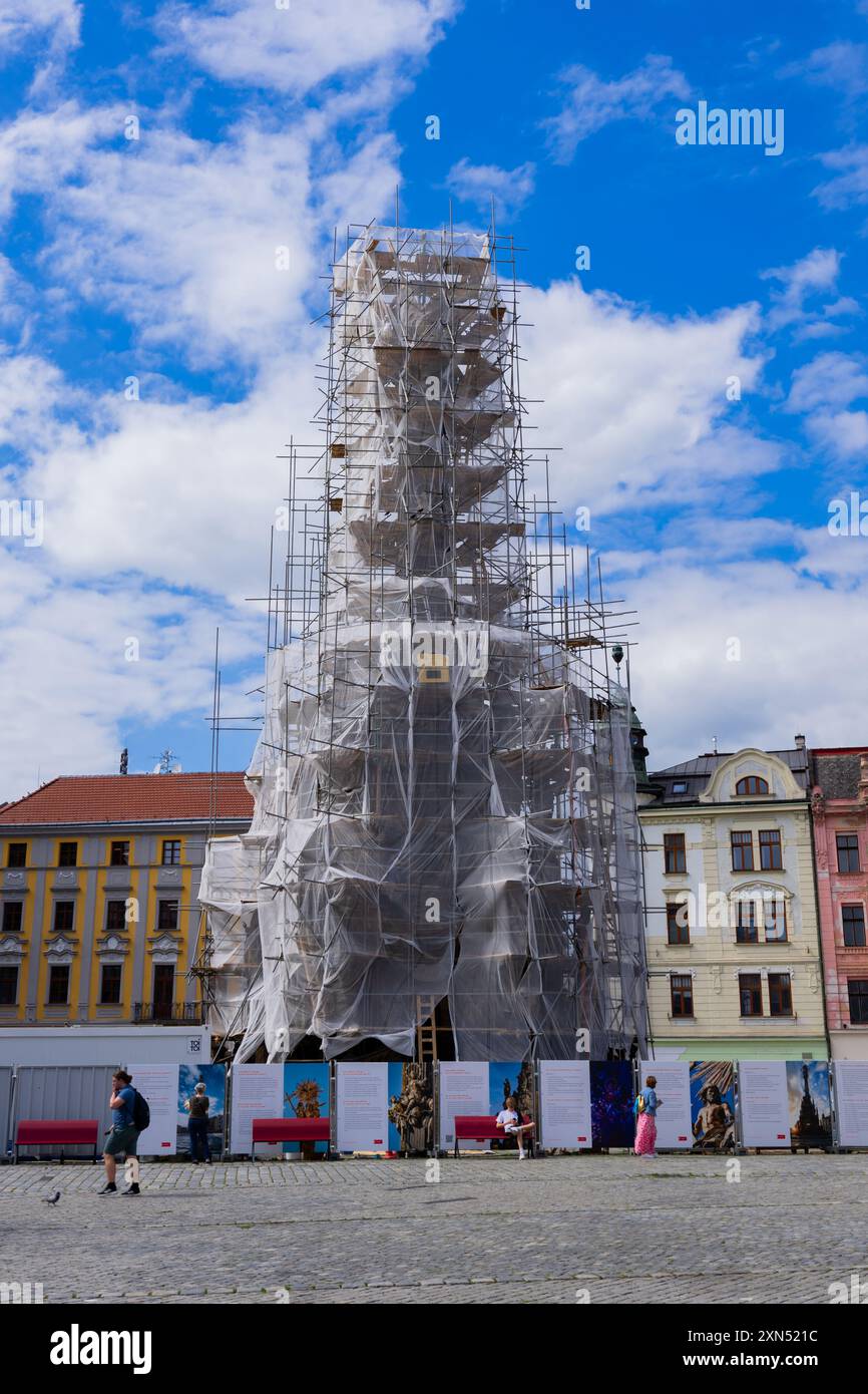 Olomouc, Czech Republic. June 24, 2024. Holy Trinity Column being ...