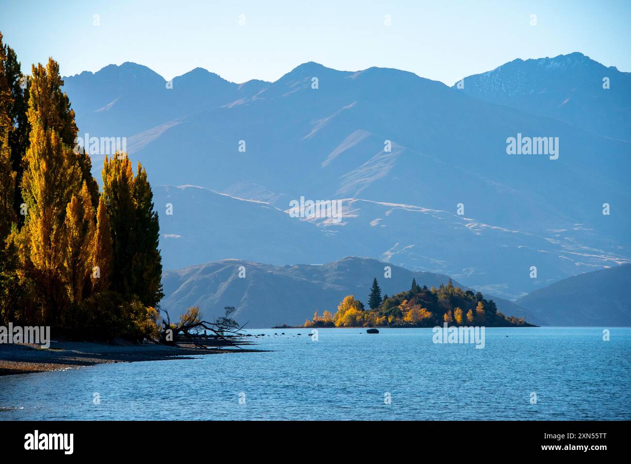 Ruby Island on Lake Wanaka - New Zealand Stock Photo - Alamy