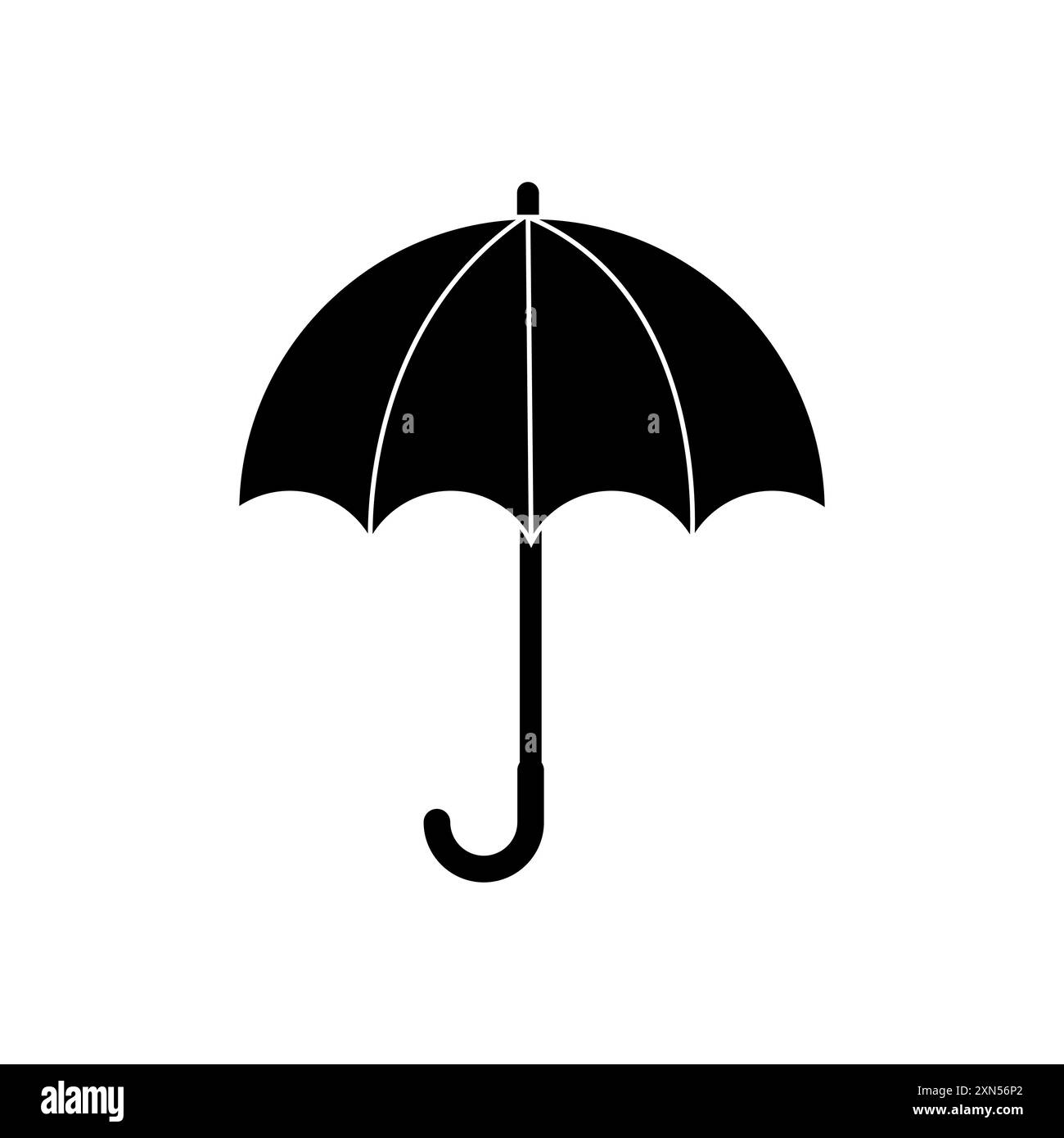 Umbrella icon silhouette. Black open umbrella. Simple and elegant ...