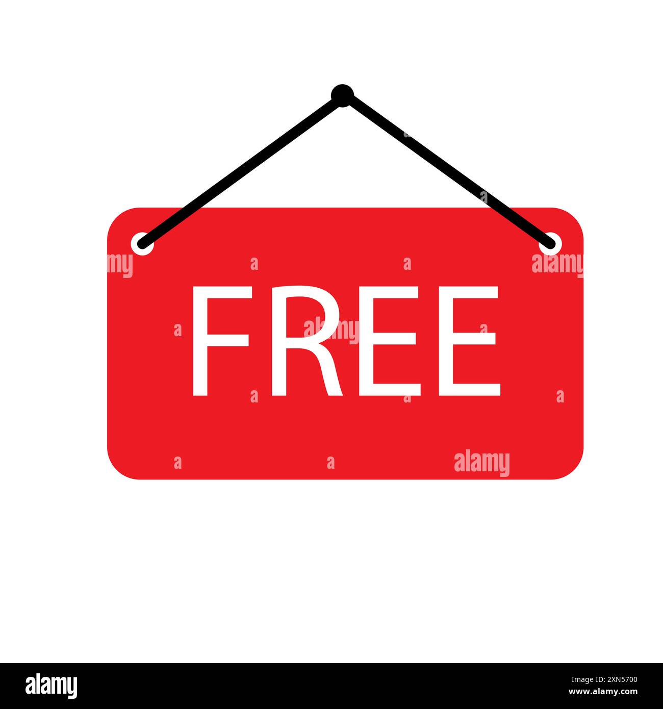 Free sign icon. Red sign with white text. Hanging label. Vector ...