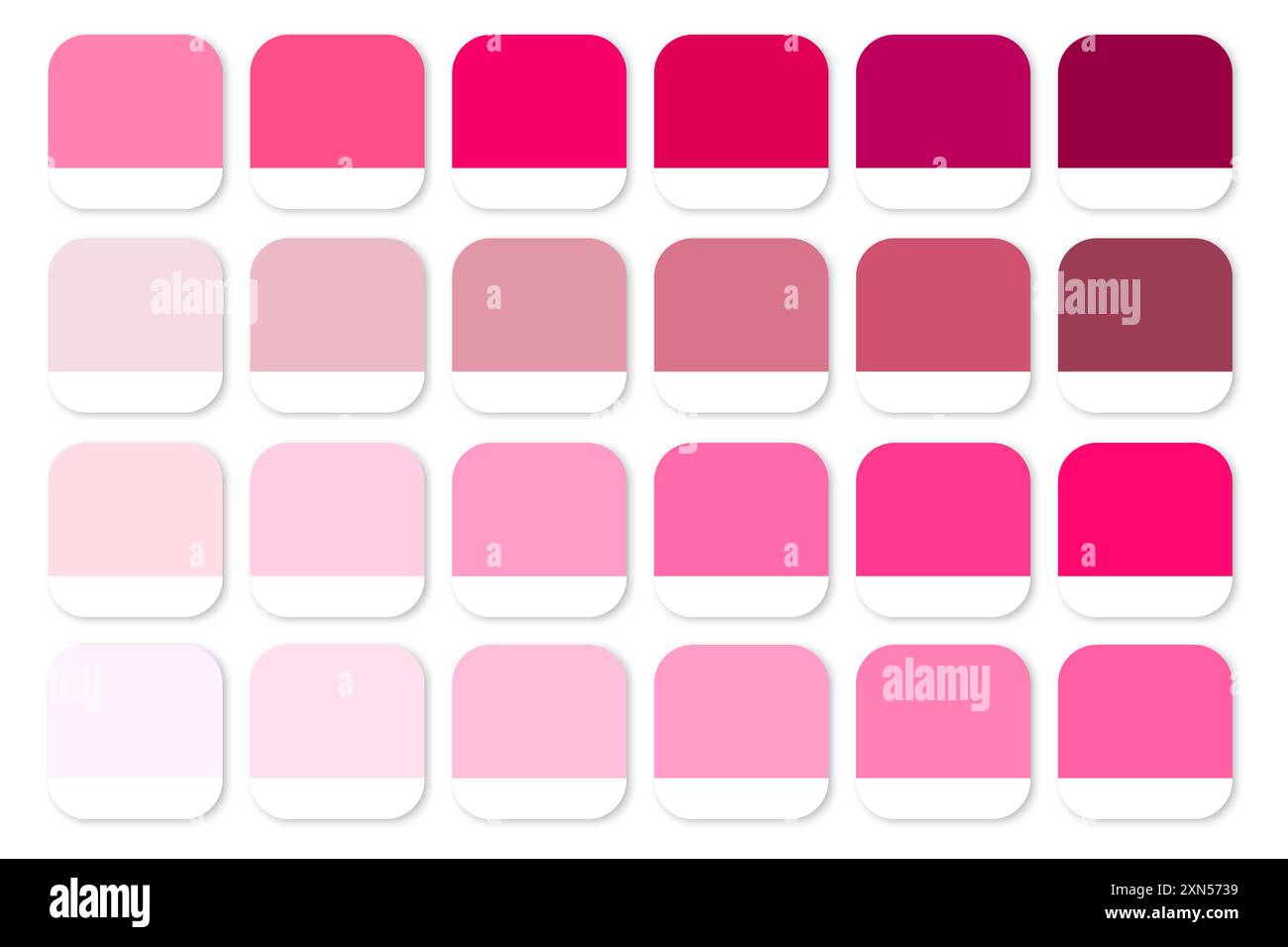 Pink color palette. Various shades of pink. Gradient swatches. Vector ...