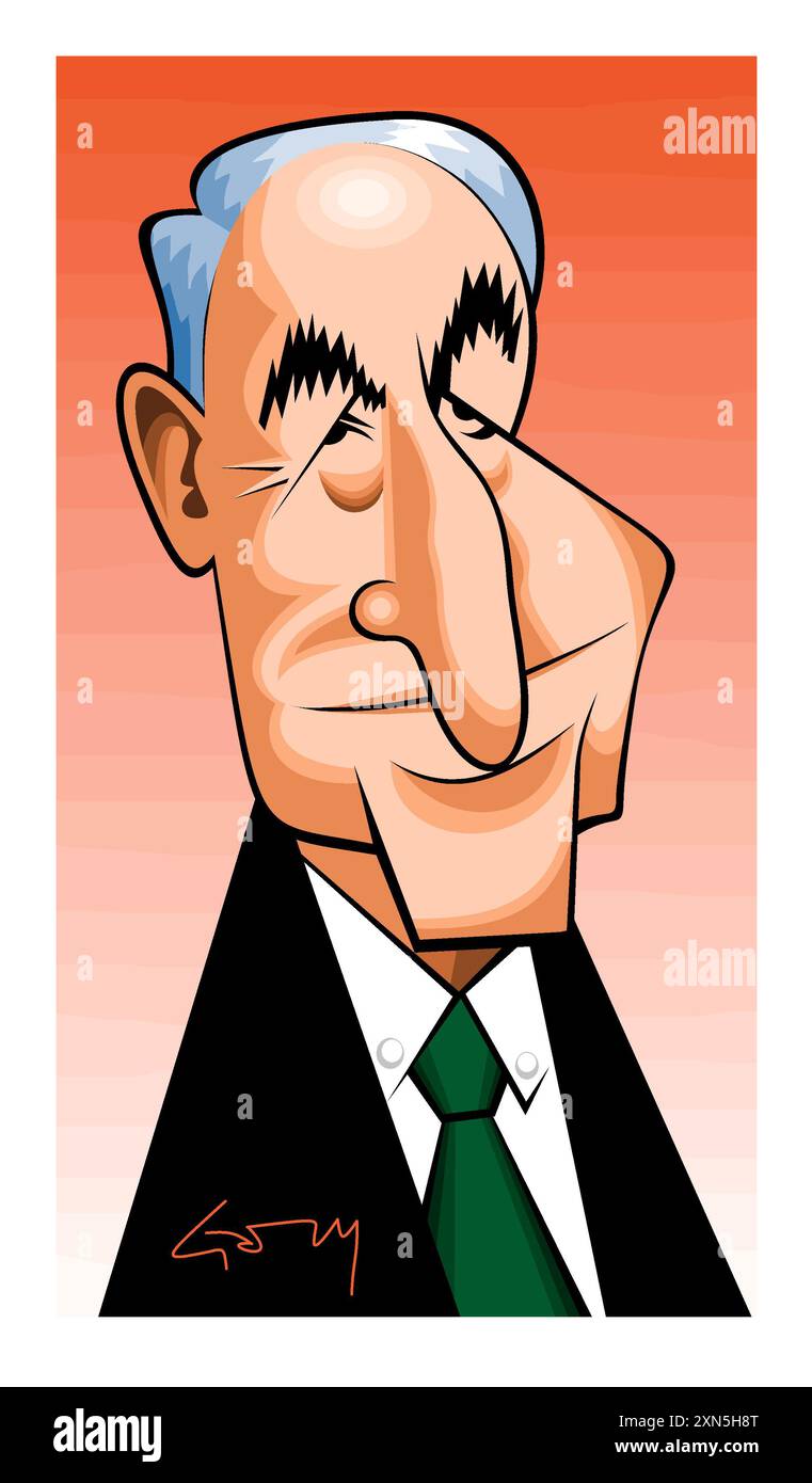 Illustration of the Hungarian-Israeli biochemist Avram Hershko (born ...