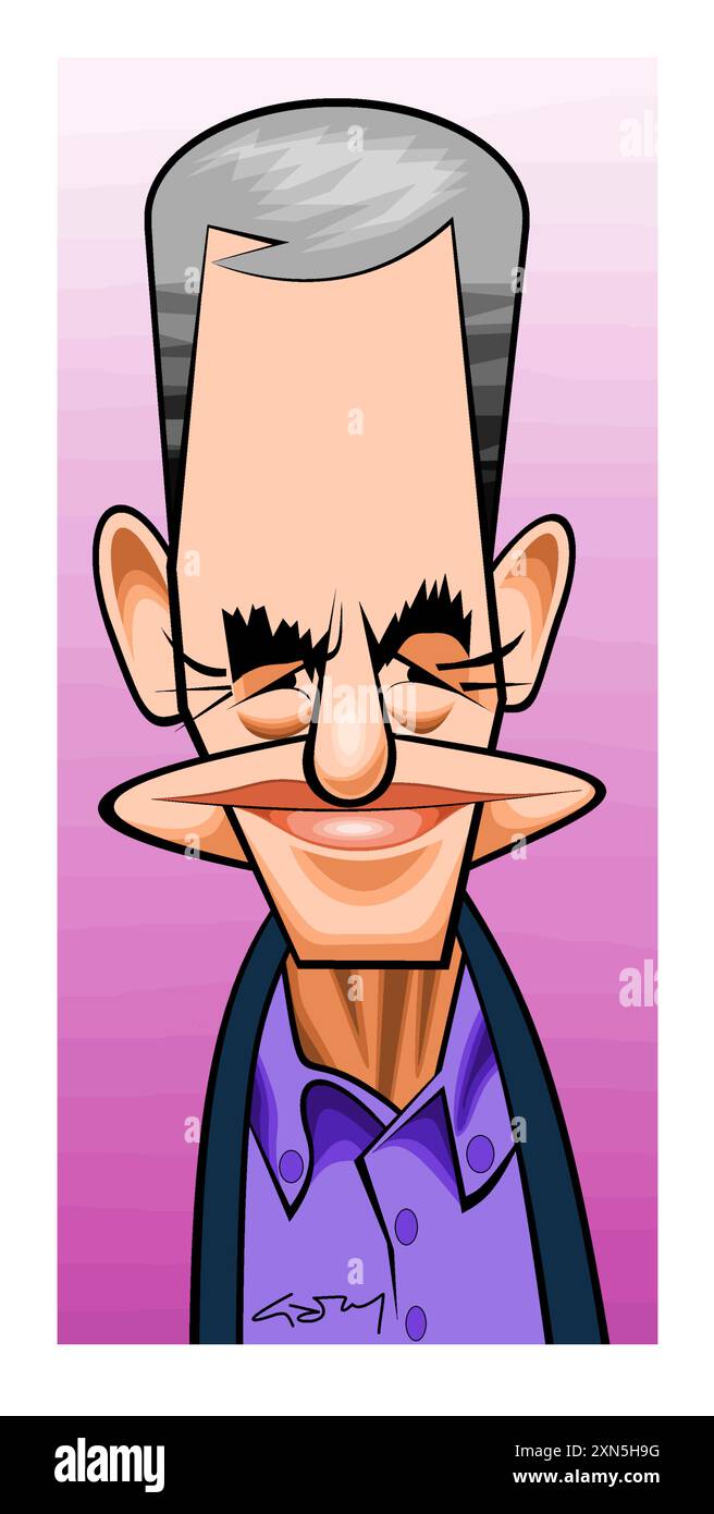 Illustration of the Israeli biologist Aaron Ciechanover (born 1947 ...