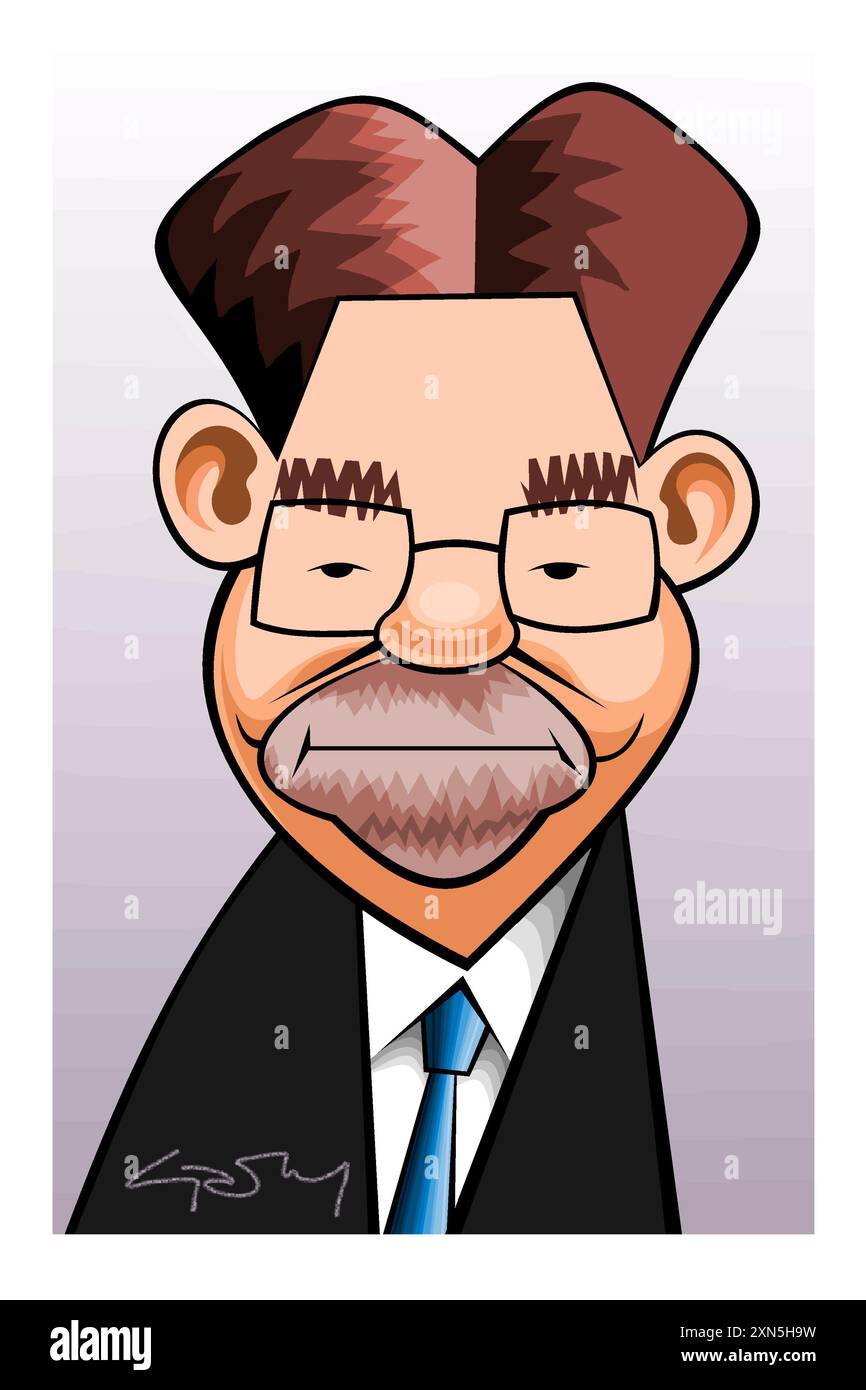 Illustration of the US astrophysicist and cosmologist George Smoot ...