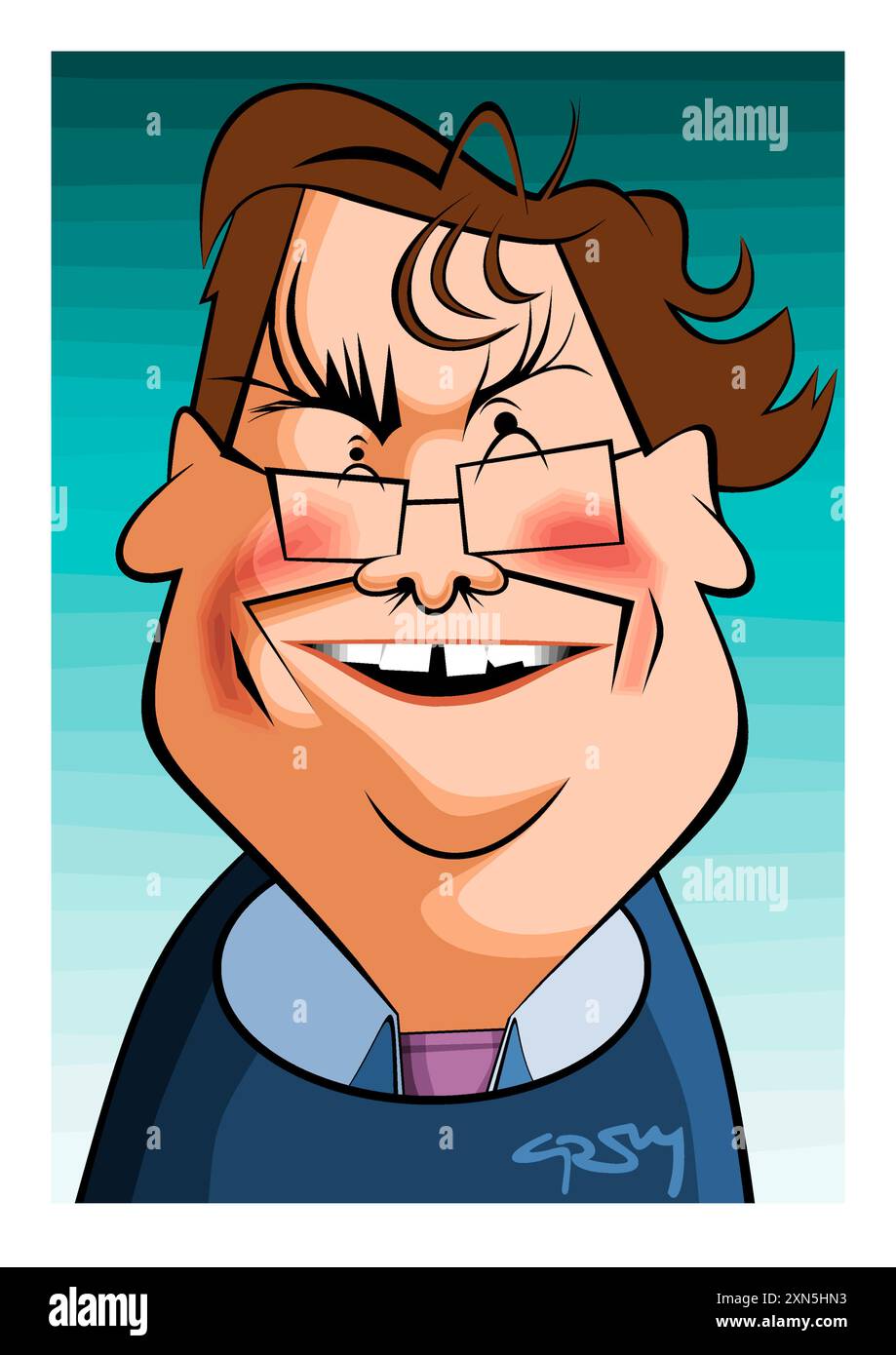 Illustration of the British biochemist Tim Hunt (born 1943). Hunt is ...