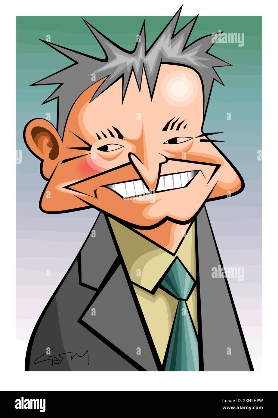 Illustration of the British geneticist Paul Nurse (born 1949). Nurse's ...