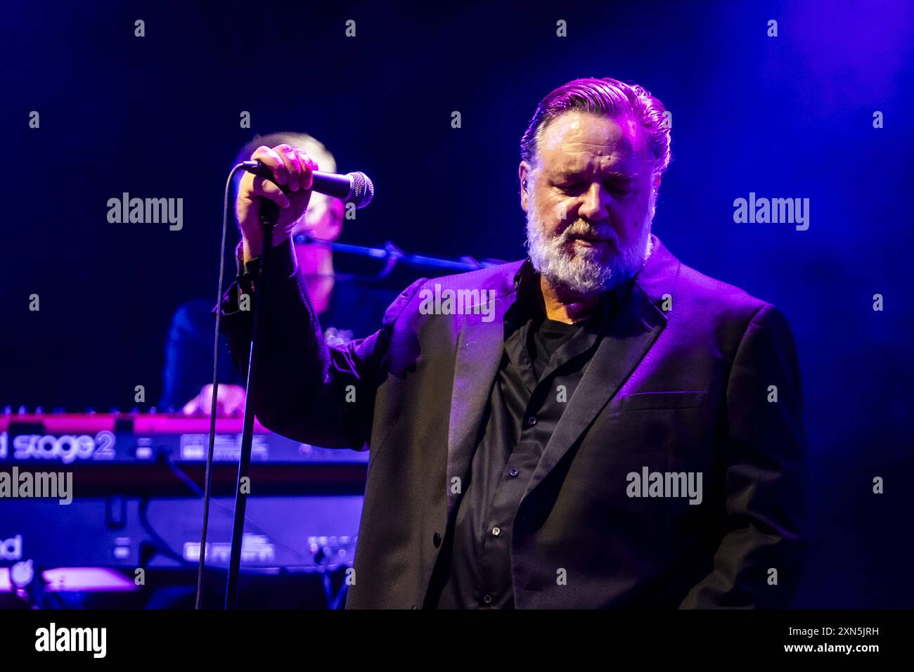 Liguria, Italy. 30/07/2024, Russell Crowe, the actor and singer arrives ...