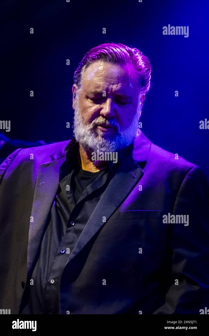 Liguria, Italy. 30/07/2024, Russell Crowe, the actor and singer arrives ...