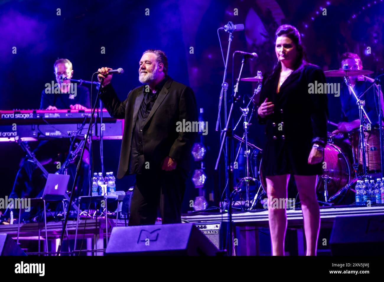 Liguria, Italy. 30/07/2024, Russell Crowe, the actor and singer arrives ...