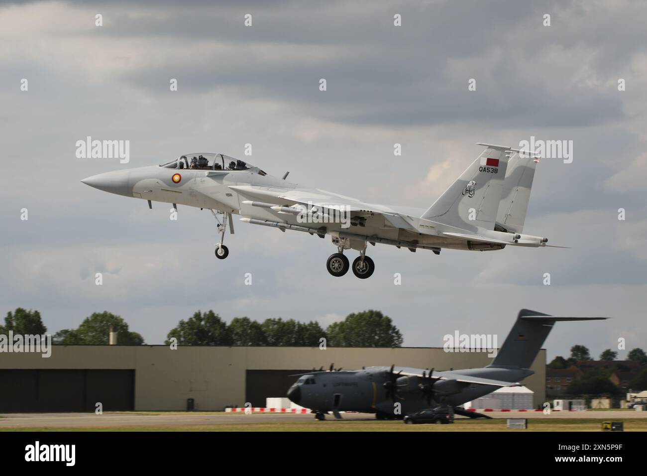 QA538, a Boeing F-15QA Ababil in the colours of the Qatar Emiri Air ...